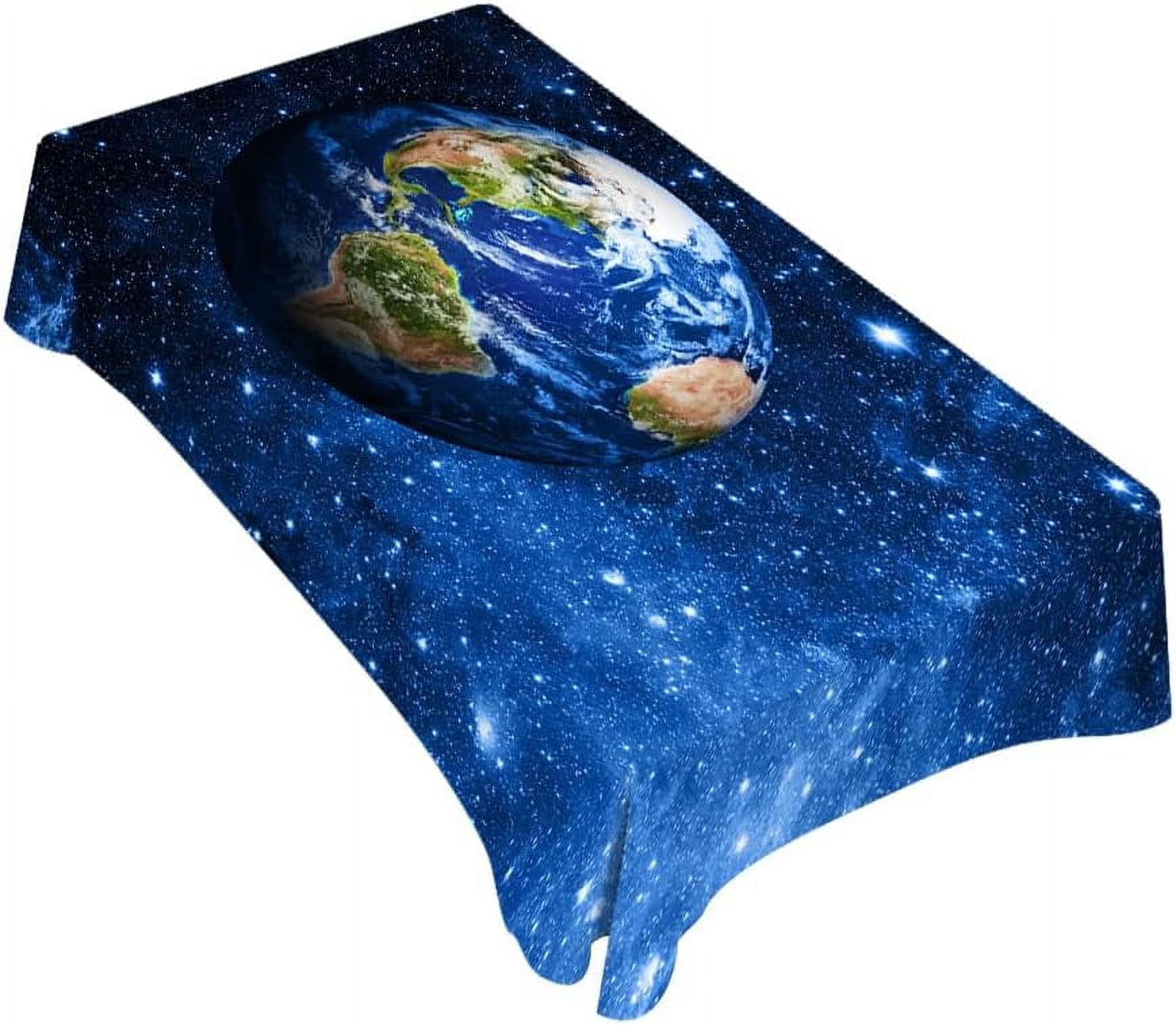 Tablecloth Blue Earth Table Cloth Rectangle Table 60 x 84 Inch Universe ...
