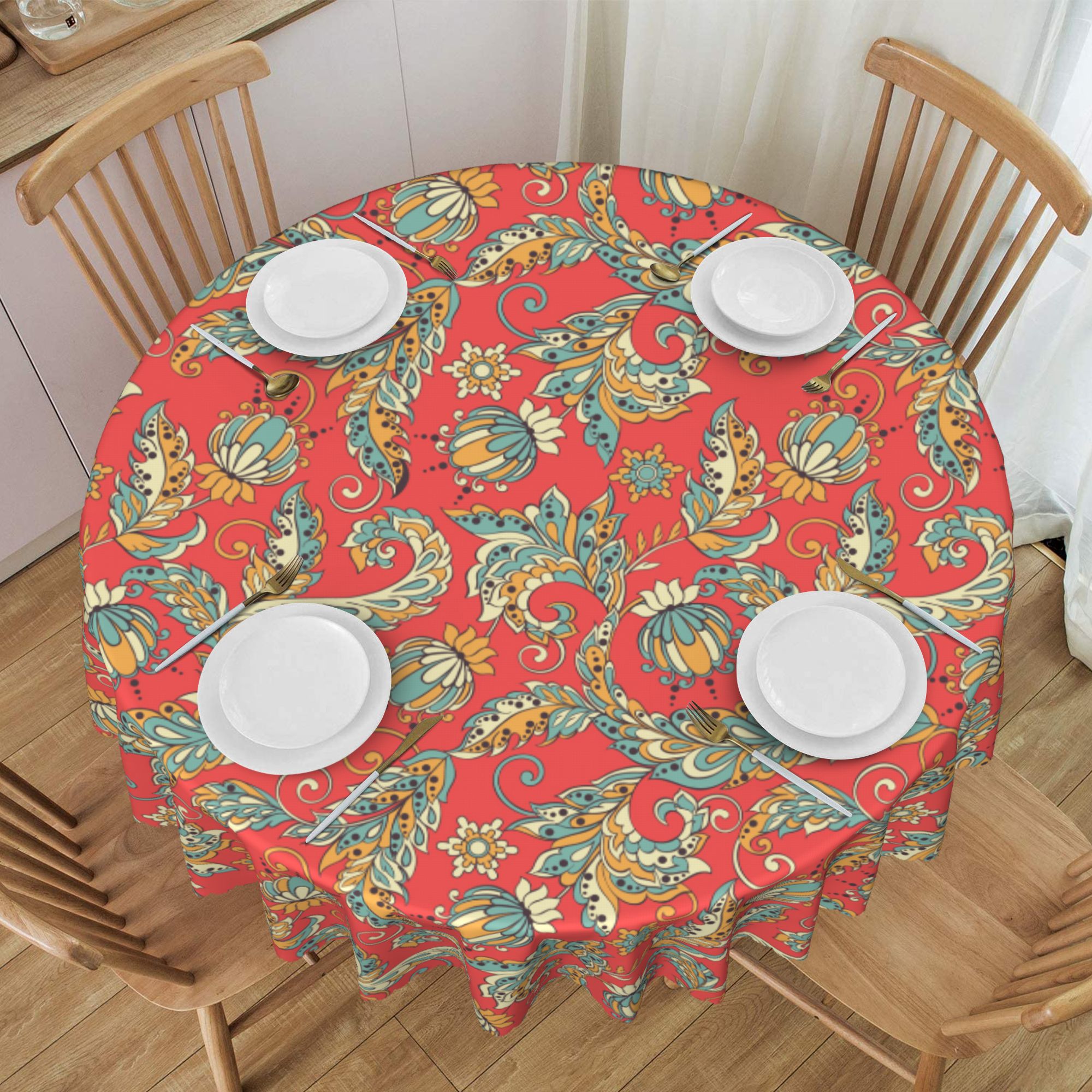 Tablecloth Blue Pattern Shading On Pink Background Table Cloth For ...