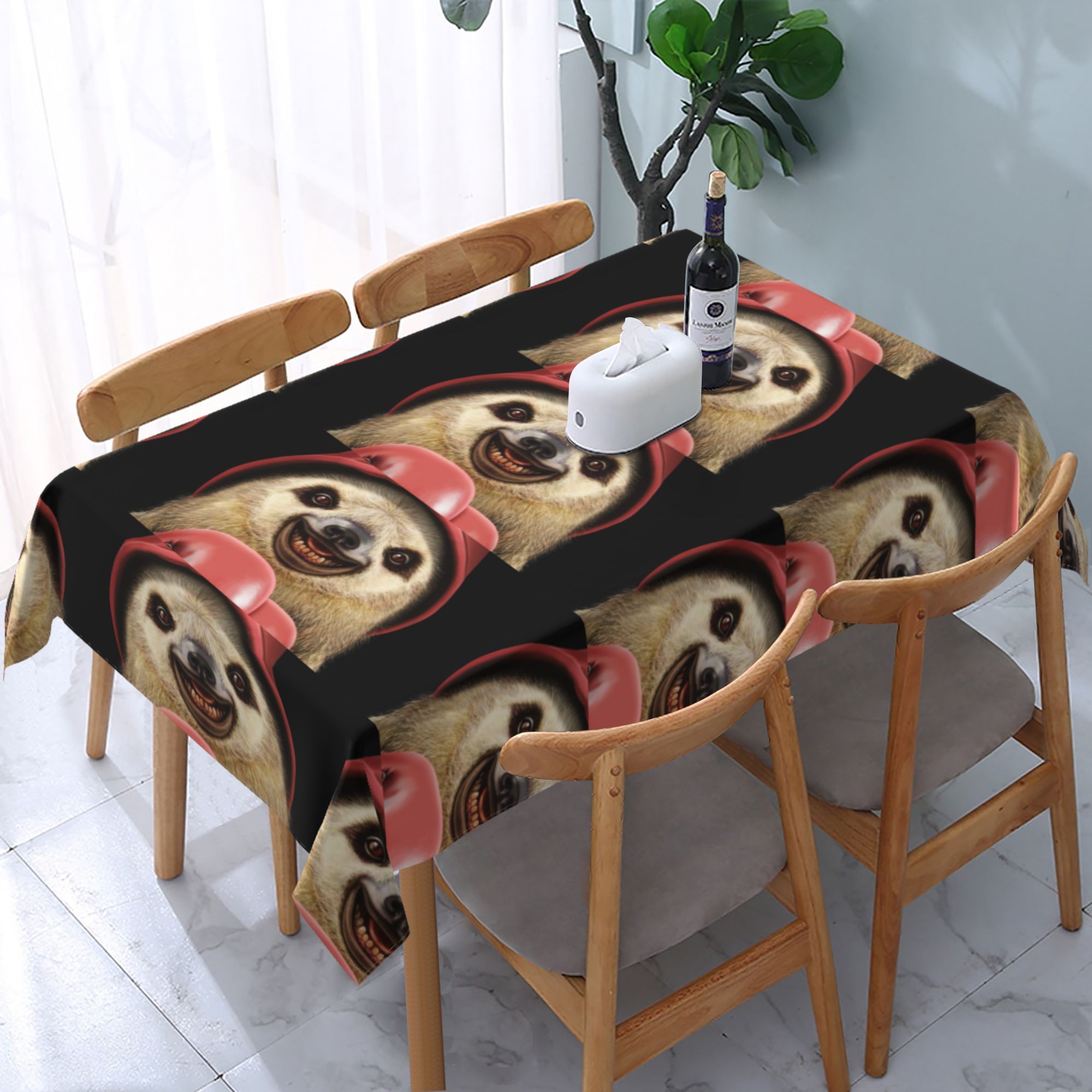 Tablecloth Boxer Sloth Table Cloth For Rectangle Tables Waterproof ...