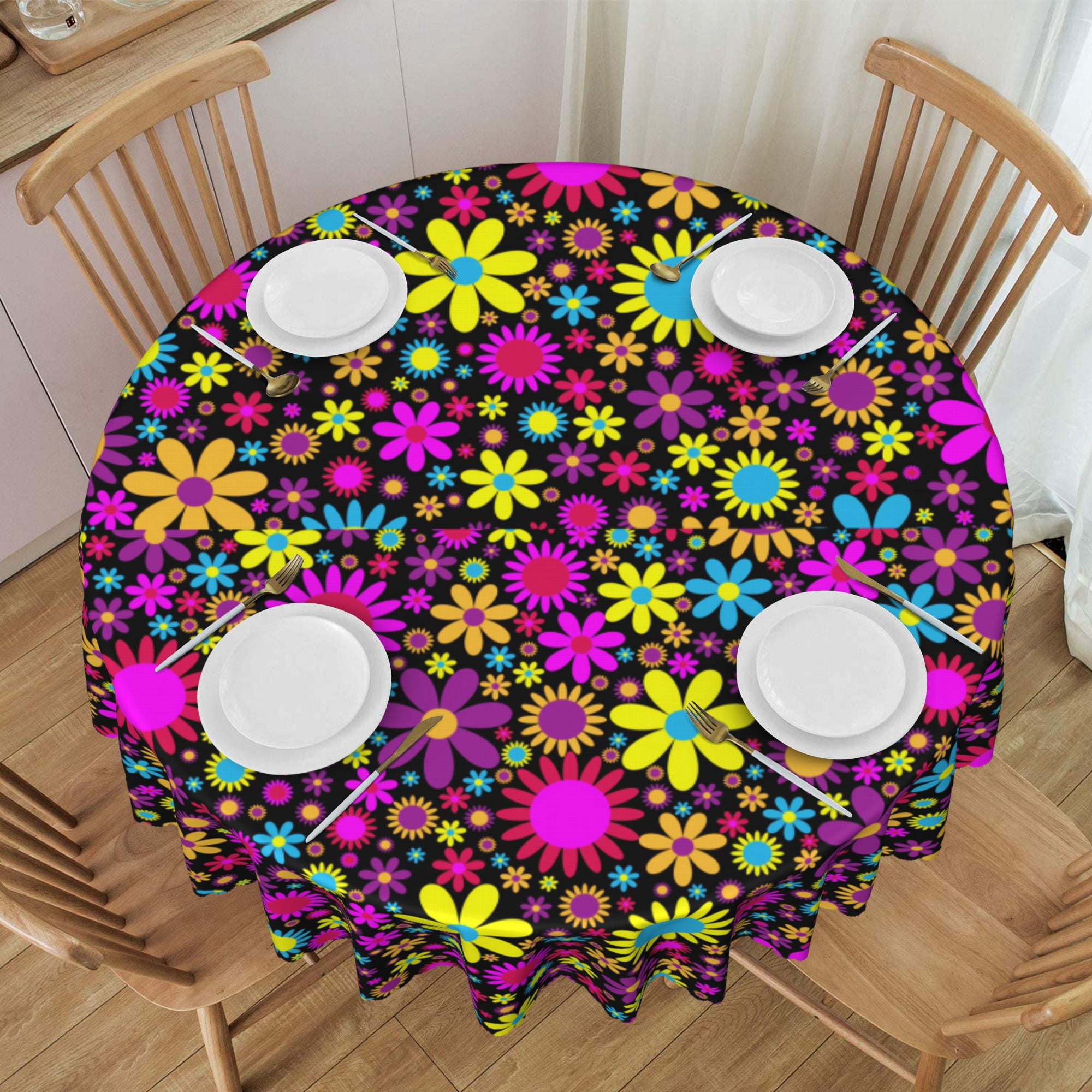 Tablecloth Bright And Busy Floral Wallpaper Background Table Cloth For ...
