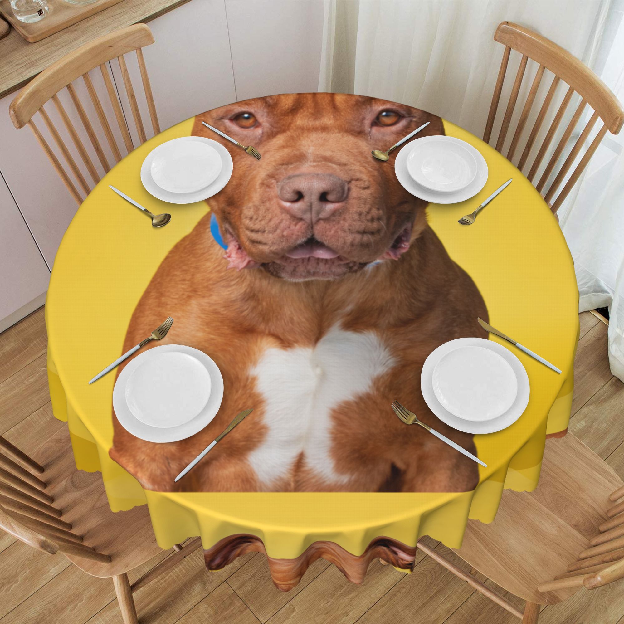 Tablecloth Bulldog Table Cloth For Circular Tables Waterproof Resistant ...