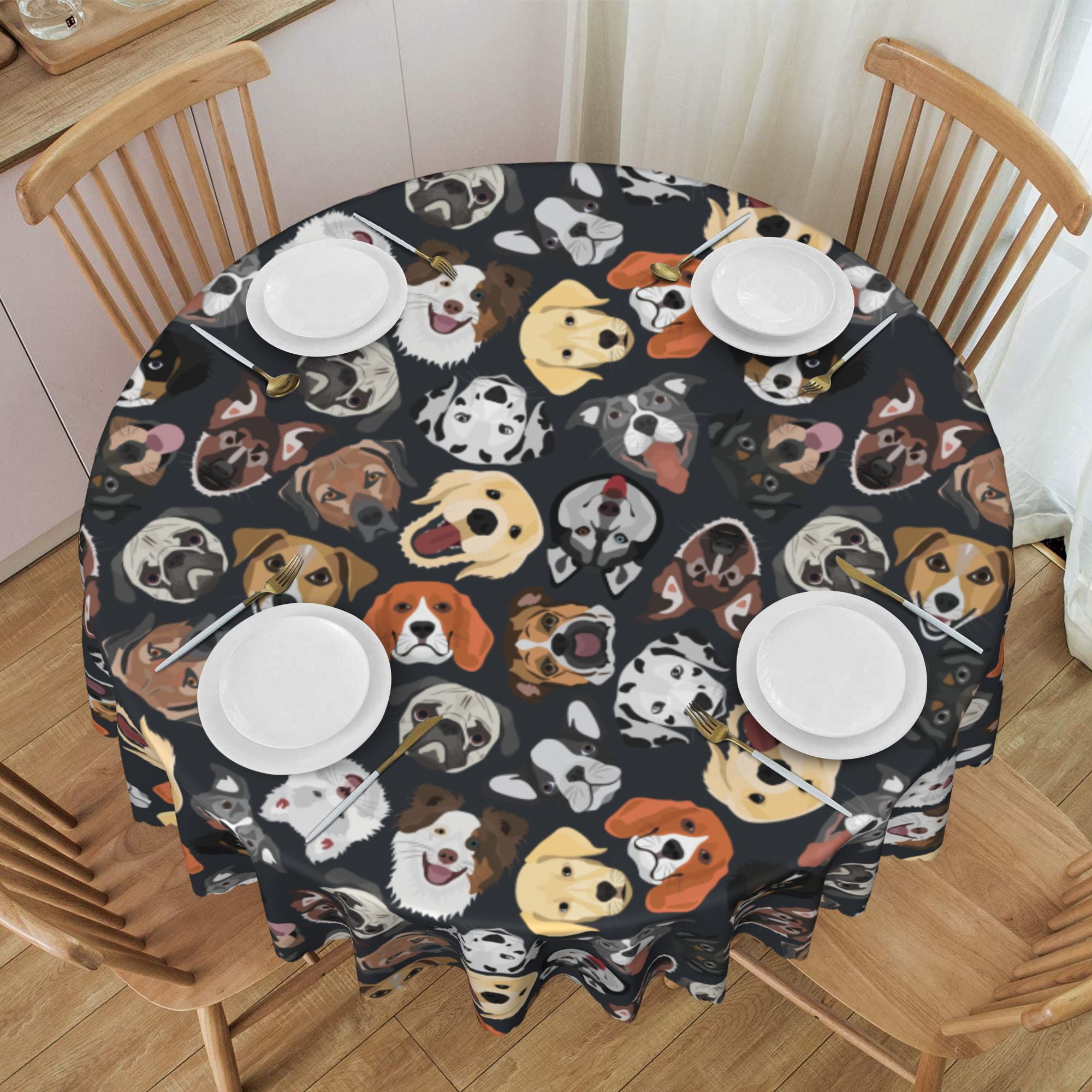 Tablecloth Bulldog Table Cloth For Circular Tables Waterproof Resistant ...