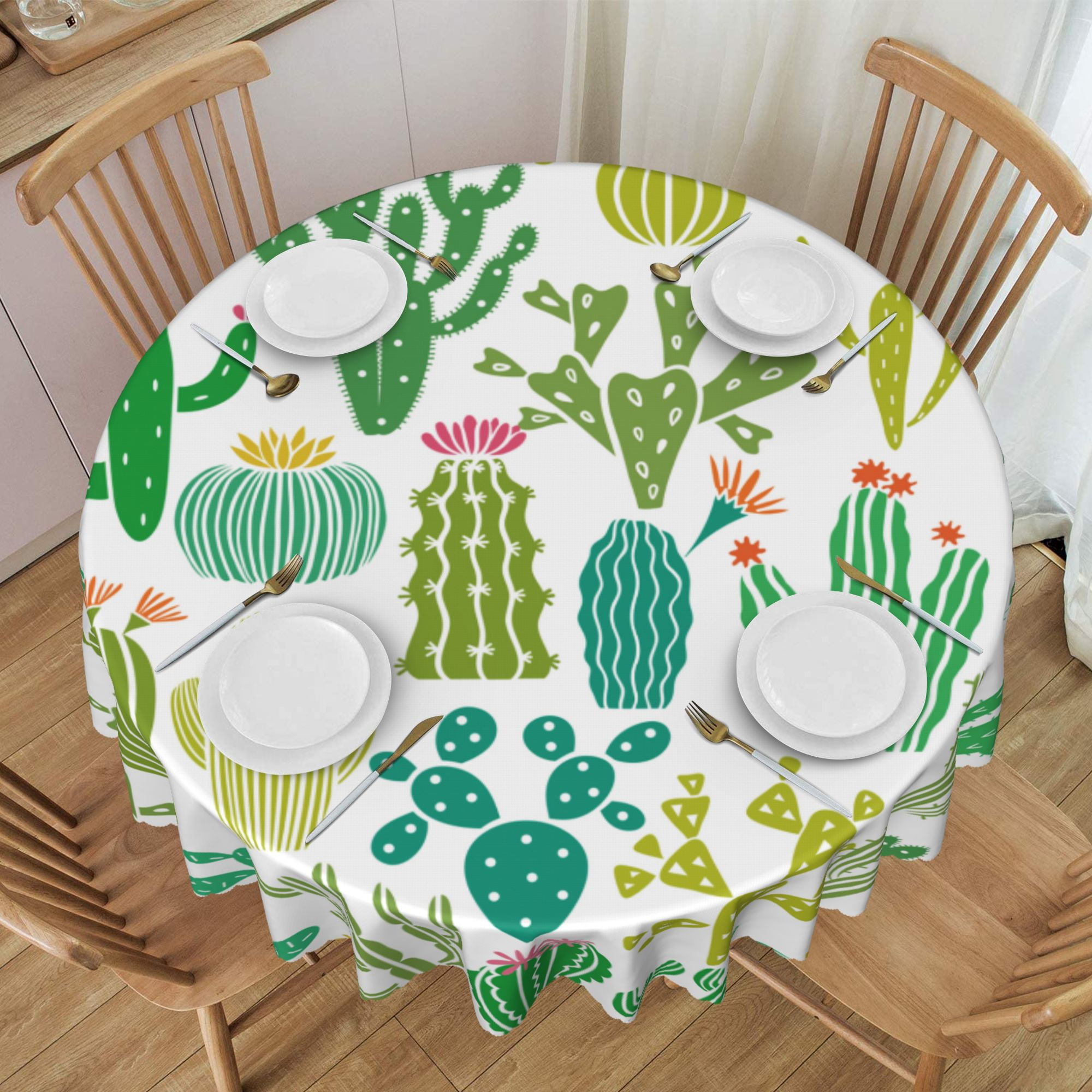 Tablecloth Cactus Pattern Table Cloth For Circular Tables Waterproof ...