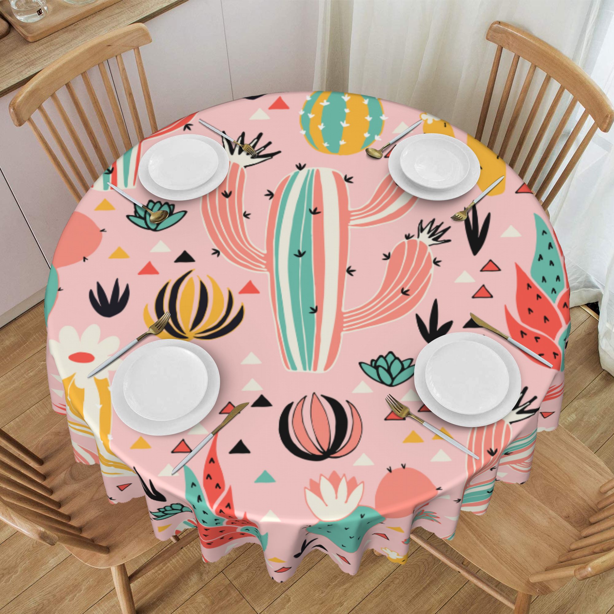 Tablecloth Cactus Pattern Table Cloth For Circular Tables Waterproof ...