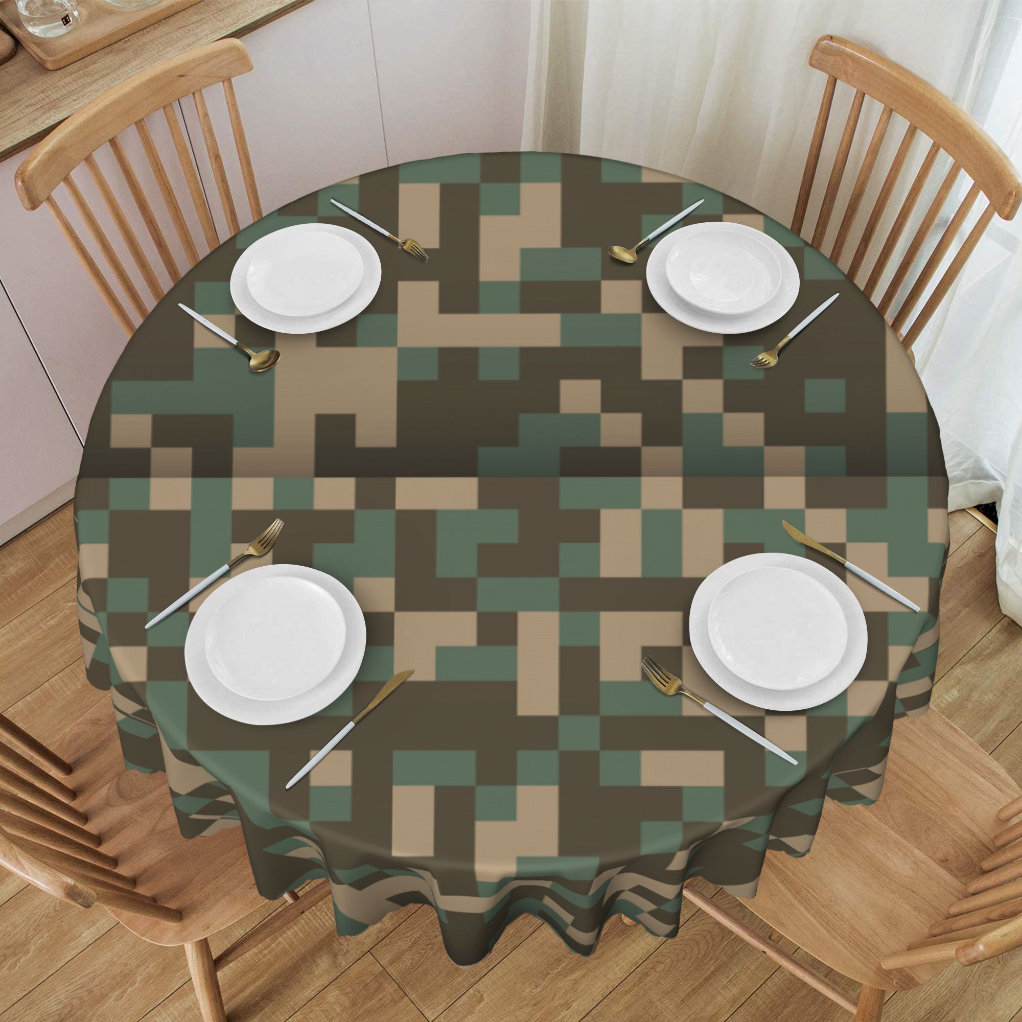 Tablecloth Camouflage Background Table Cloth For Circular Tables ...