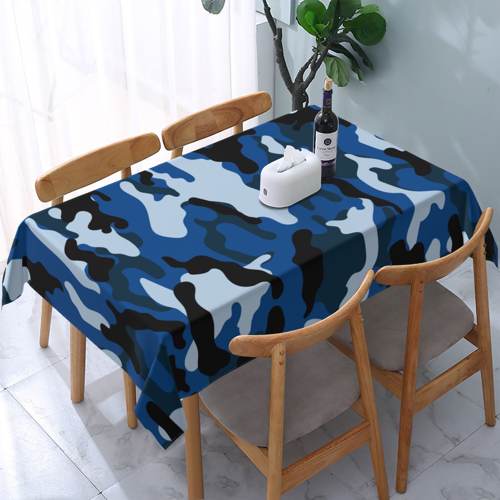 Tablecloth Camouflage Camo Blue Table Cloth For Rectangle Tables ...