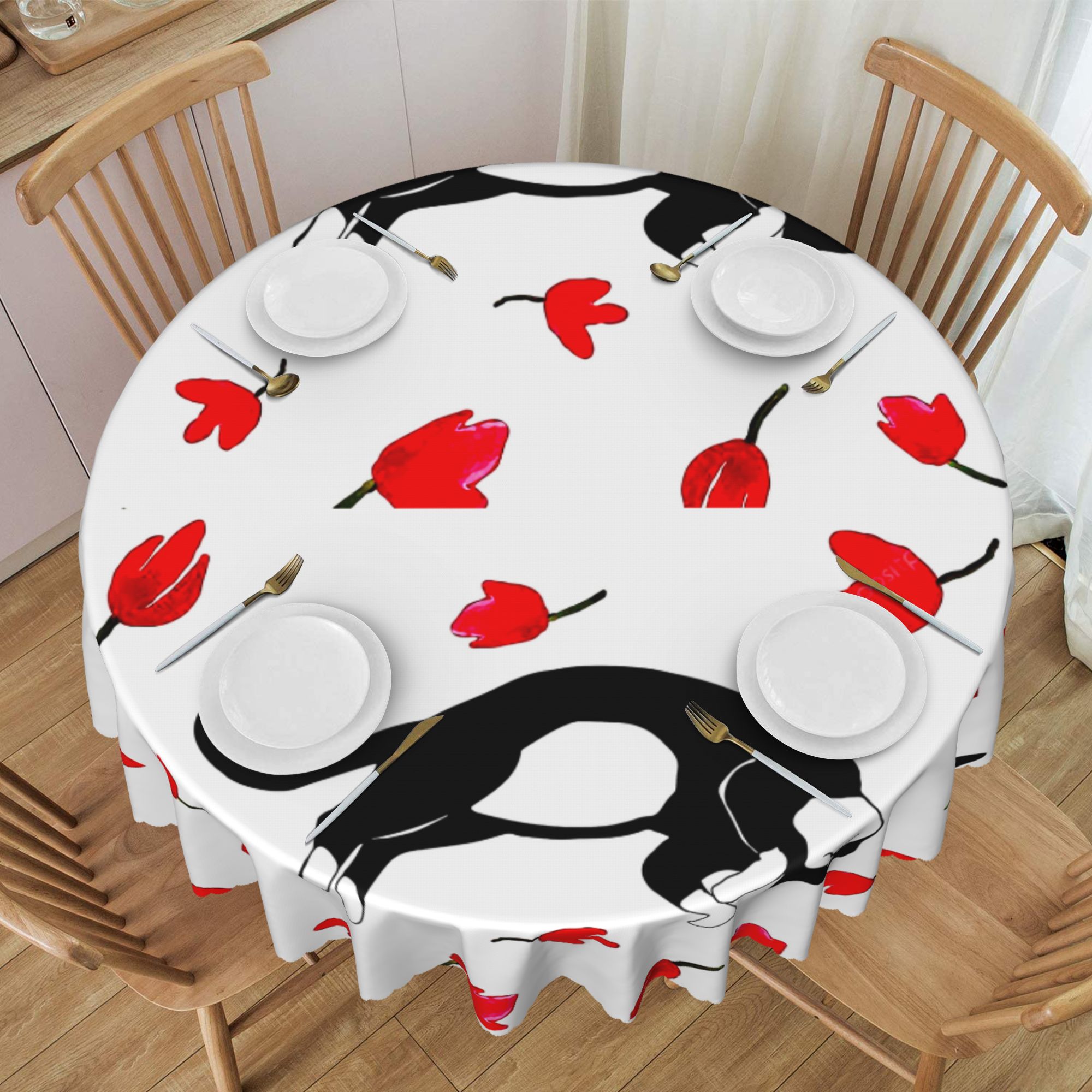 Tablecloth Cat Animal Pet Lovely Creature Print Table Cloth For ...
