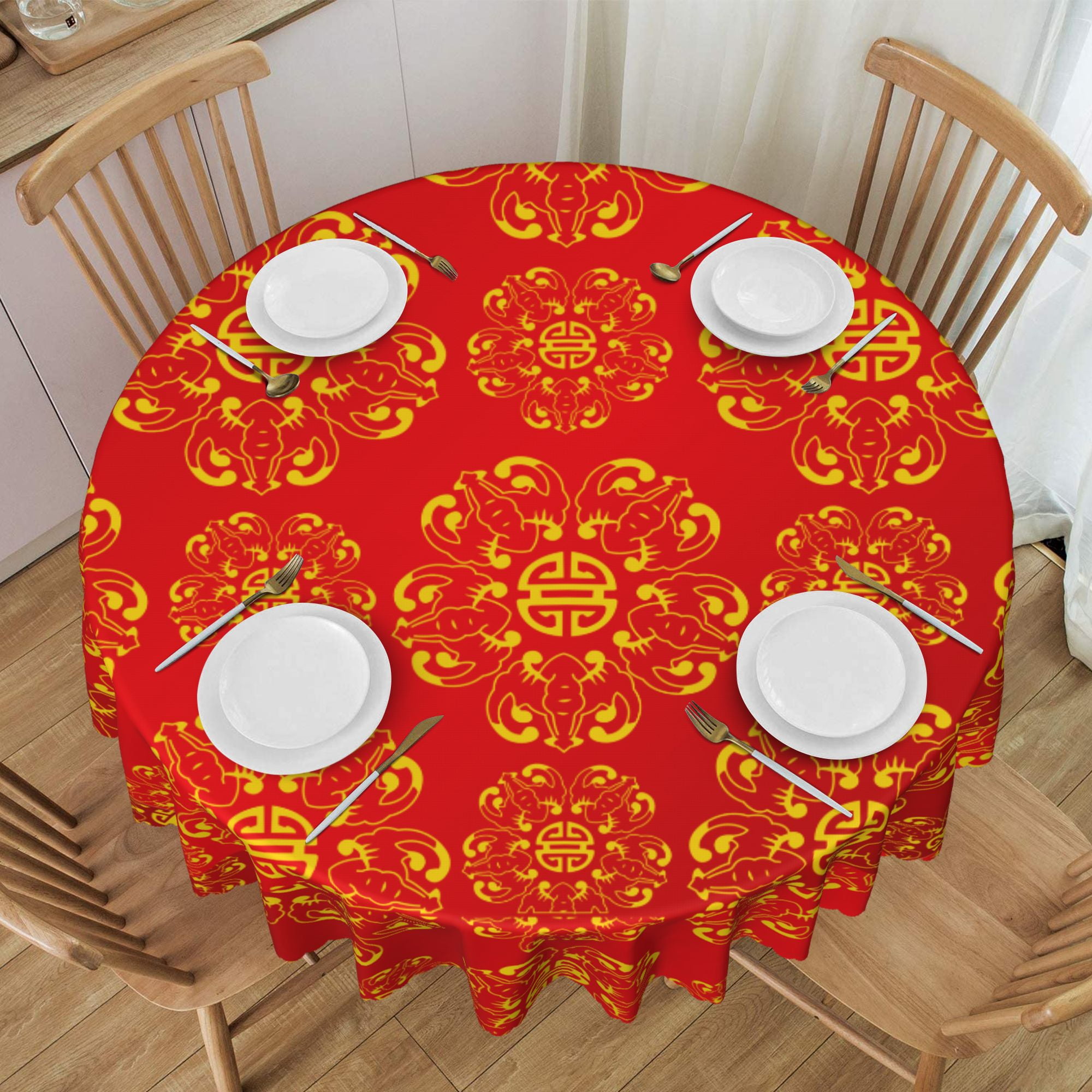 Tablecloth Chinese_Patterns Table Cloth For Circular Tables Waterproof ...