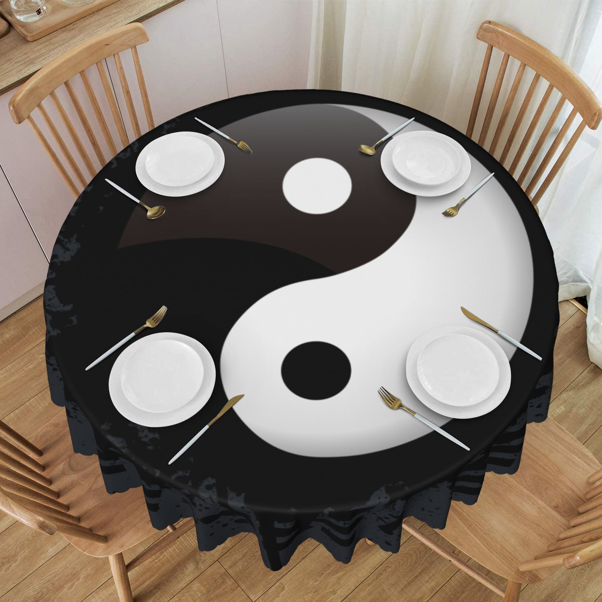 Tablecloth Chinese Yin Yang Table Cloth For Circular Tables Waterproof ...