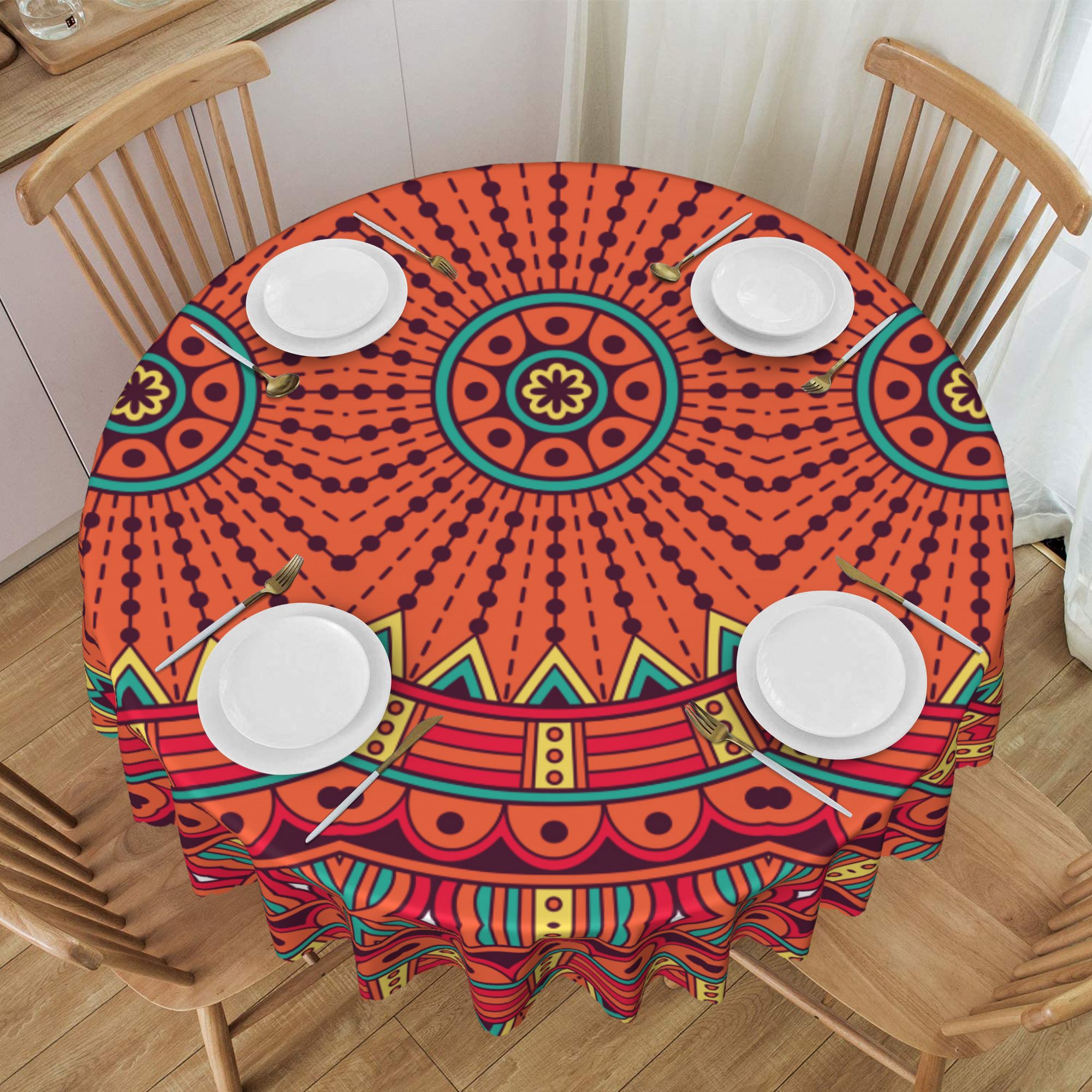 Tablecloth Classical Ethnic Pattern Background Table Cloth For Circular ...
