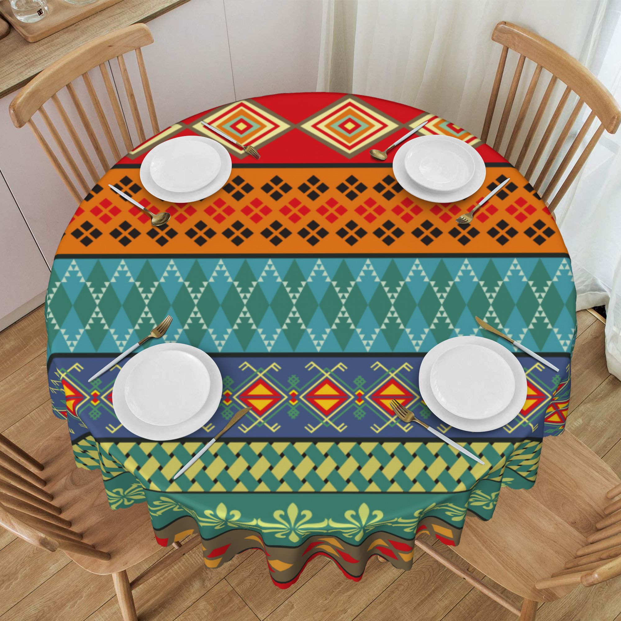 Tablecloth Classical Ethnic Pattern Table Cloth For Circular Tables ...