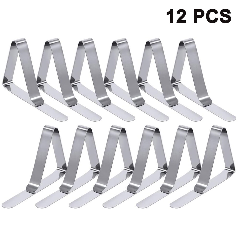 Tablecloth Clips 12 Packs Picnic Table Clips Flexible Stainless Steel ...