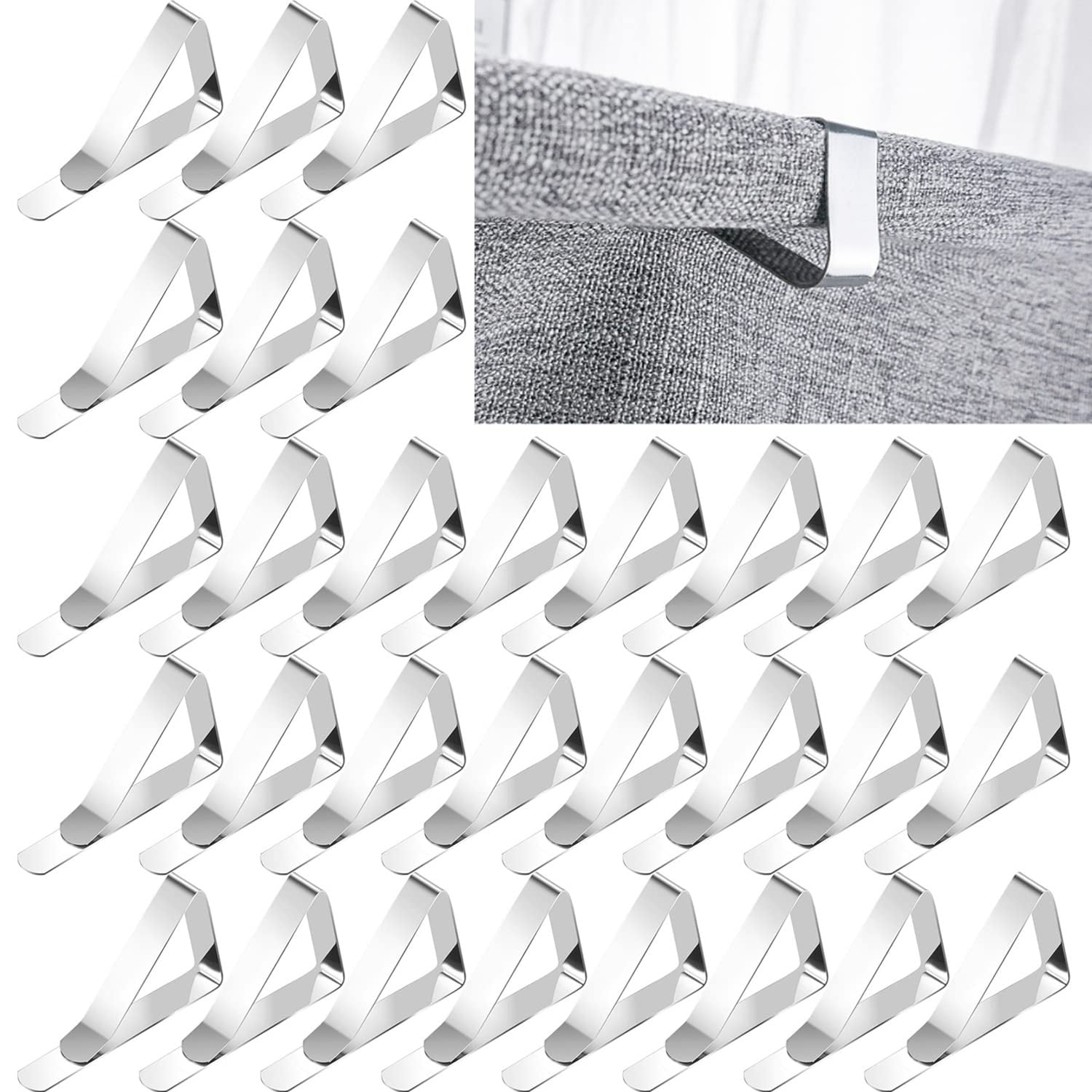 Tablecloth Clips 60 pcs, Heavy Duty Stainless Steel Table Cloth Clamps ...