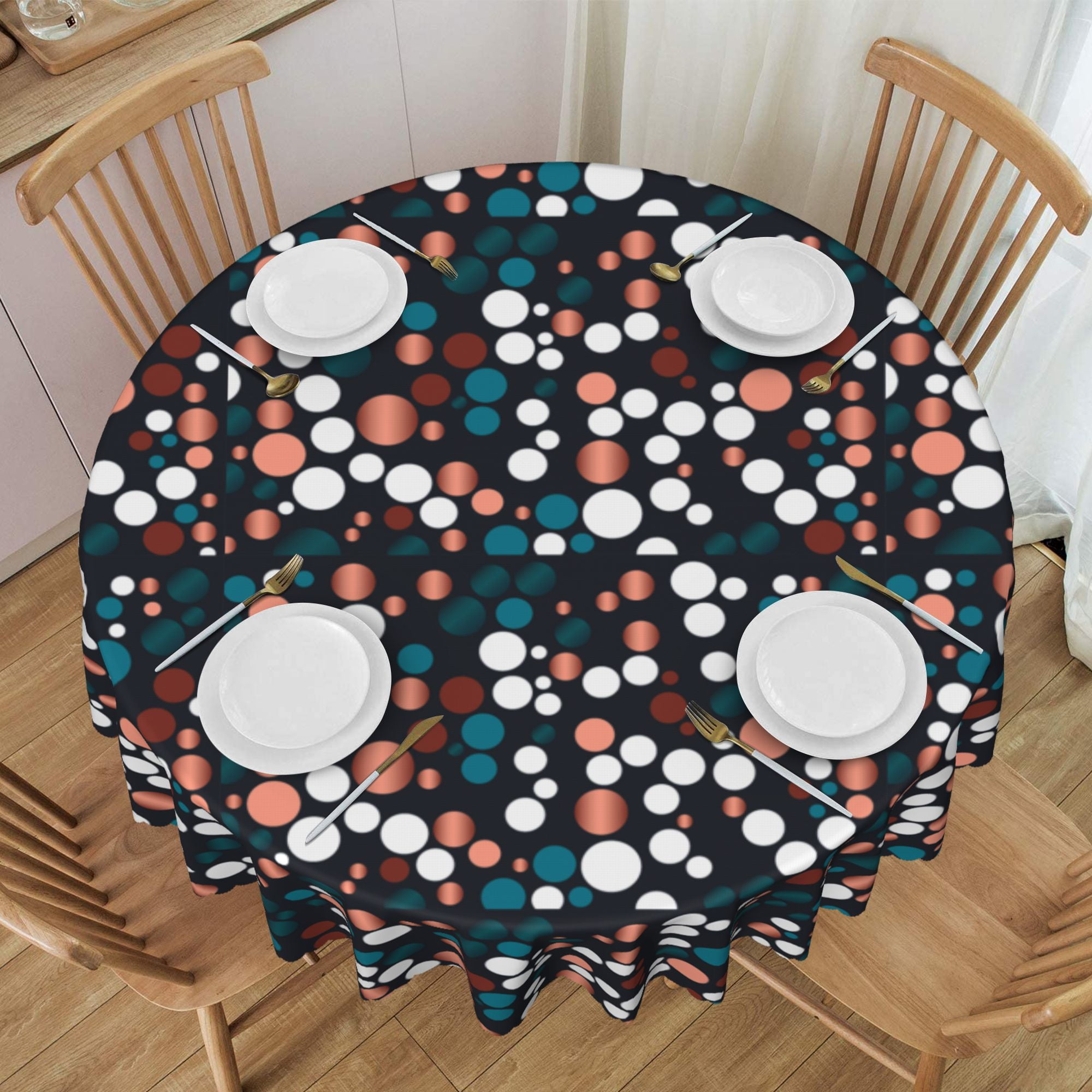 Tablecloth Color Dots Background Table Cloth For Circular Tables ...