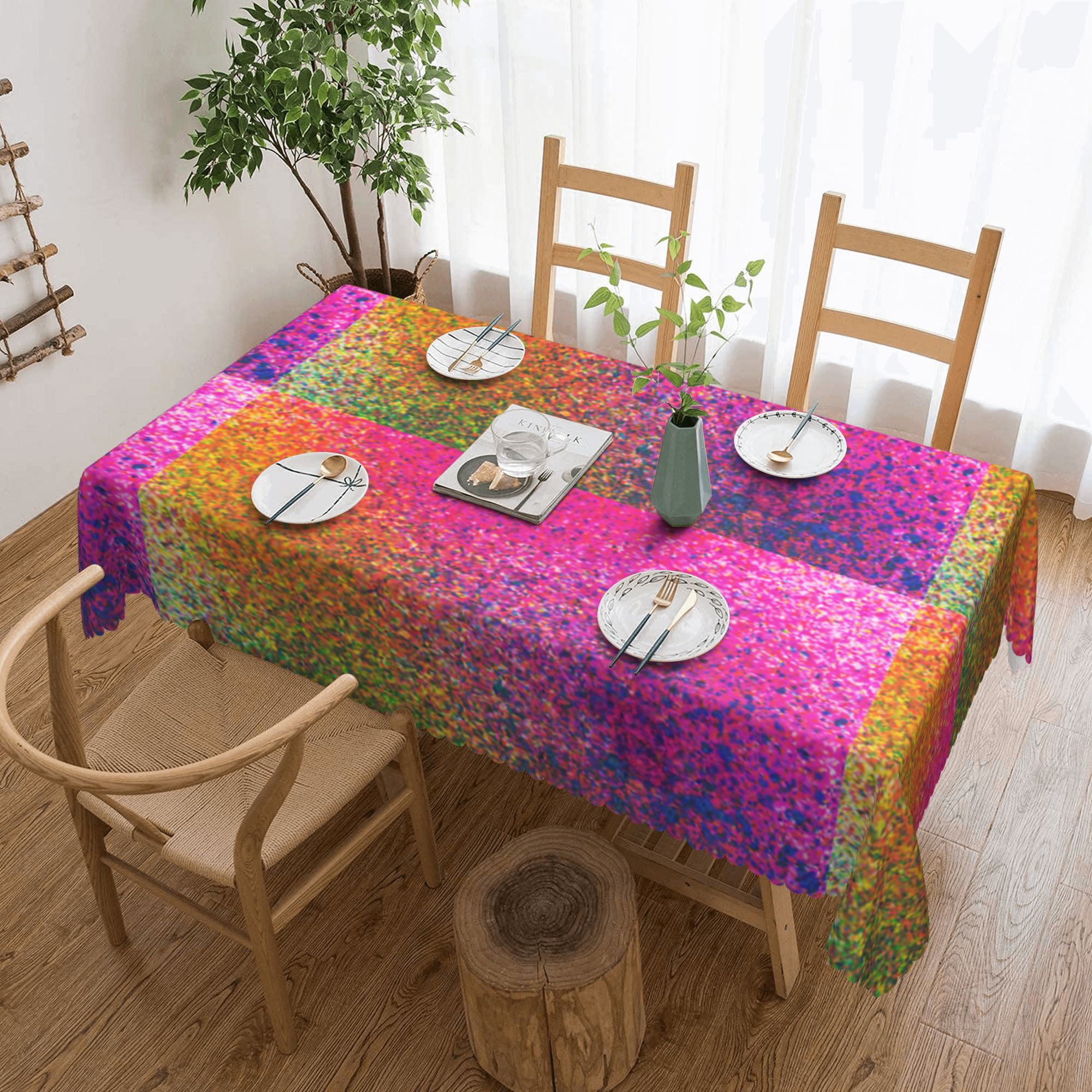 Tablecloth Color Paint Splash Effect Background Table Cloth For ...