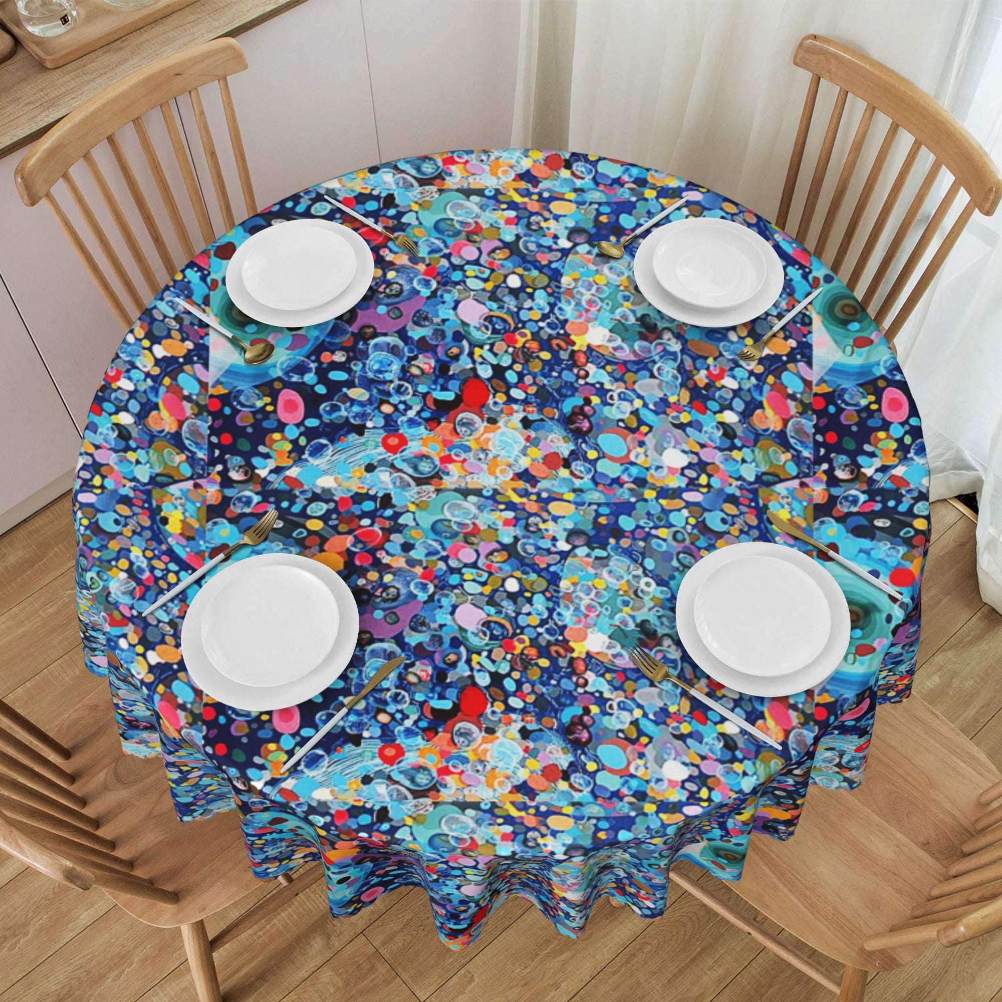 Tablecloth Colorful Bubble Table Cloth For Circular Tables Waterproof ...