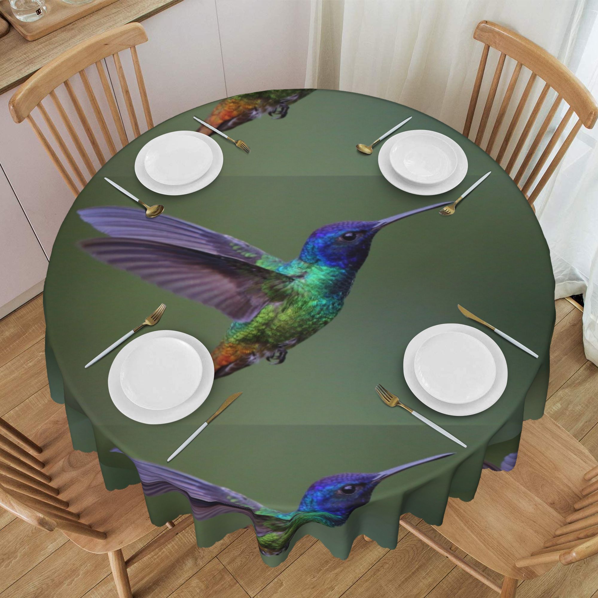 Tablecloth Colorful Hummingbird Table Cloth For Circular Tables ...