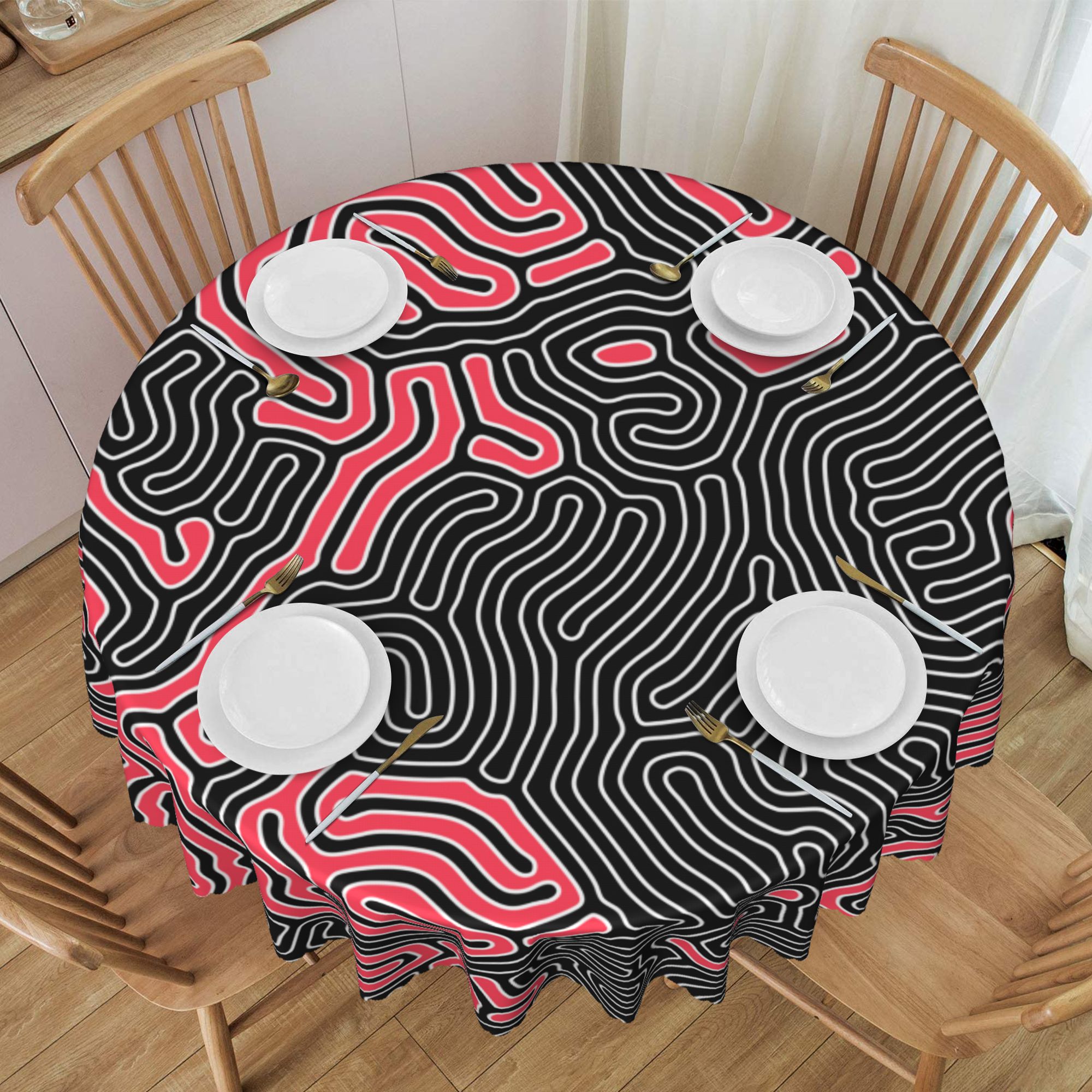 Tablecloth Colorful Seamless Background Table Cloth For Circular Tables ...