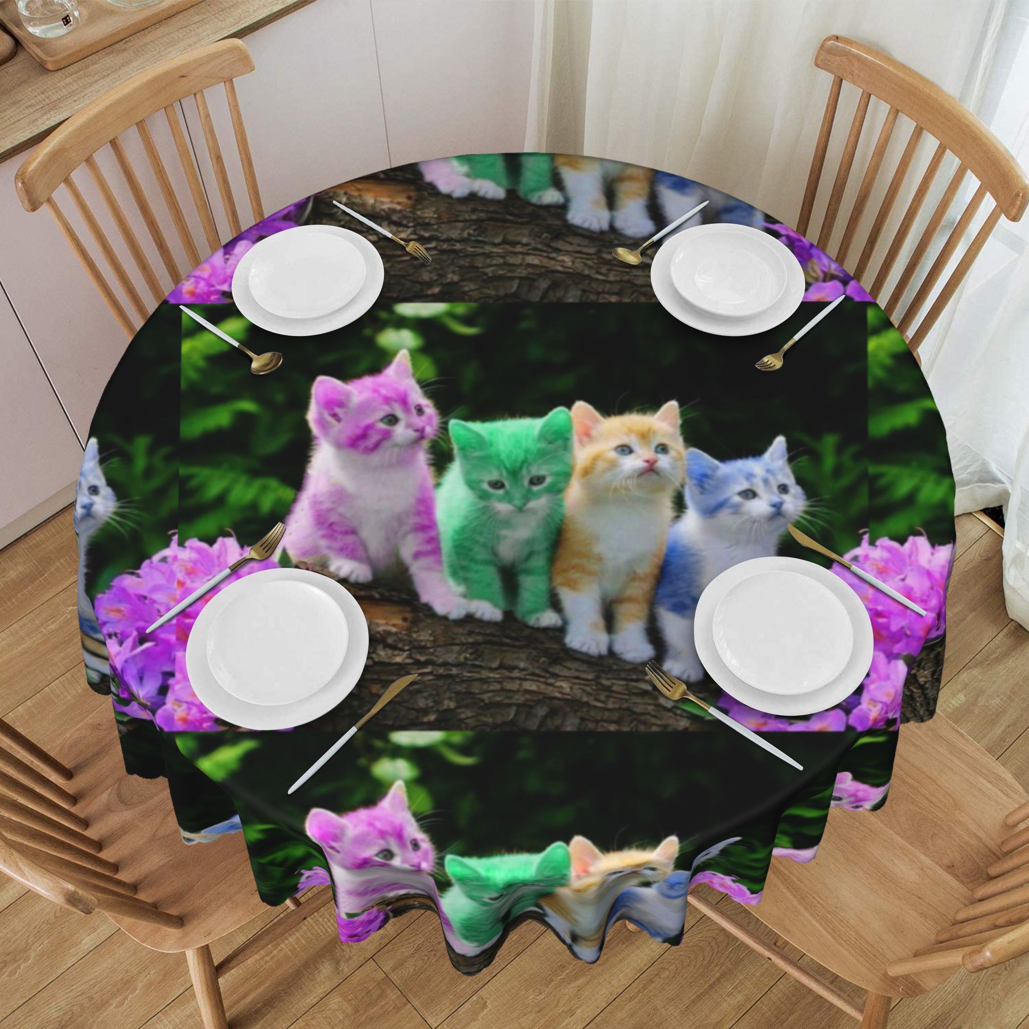 Tablecloth Cool Cat Wallpaper Table Cloth For Circular Tables ...