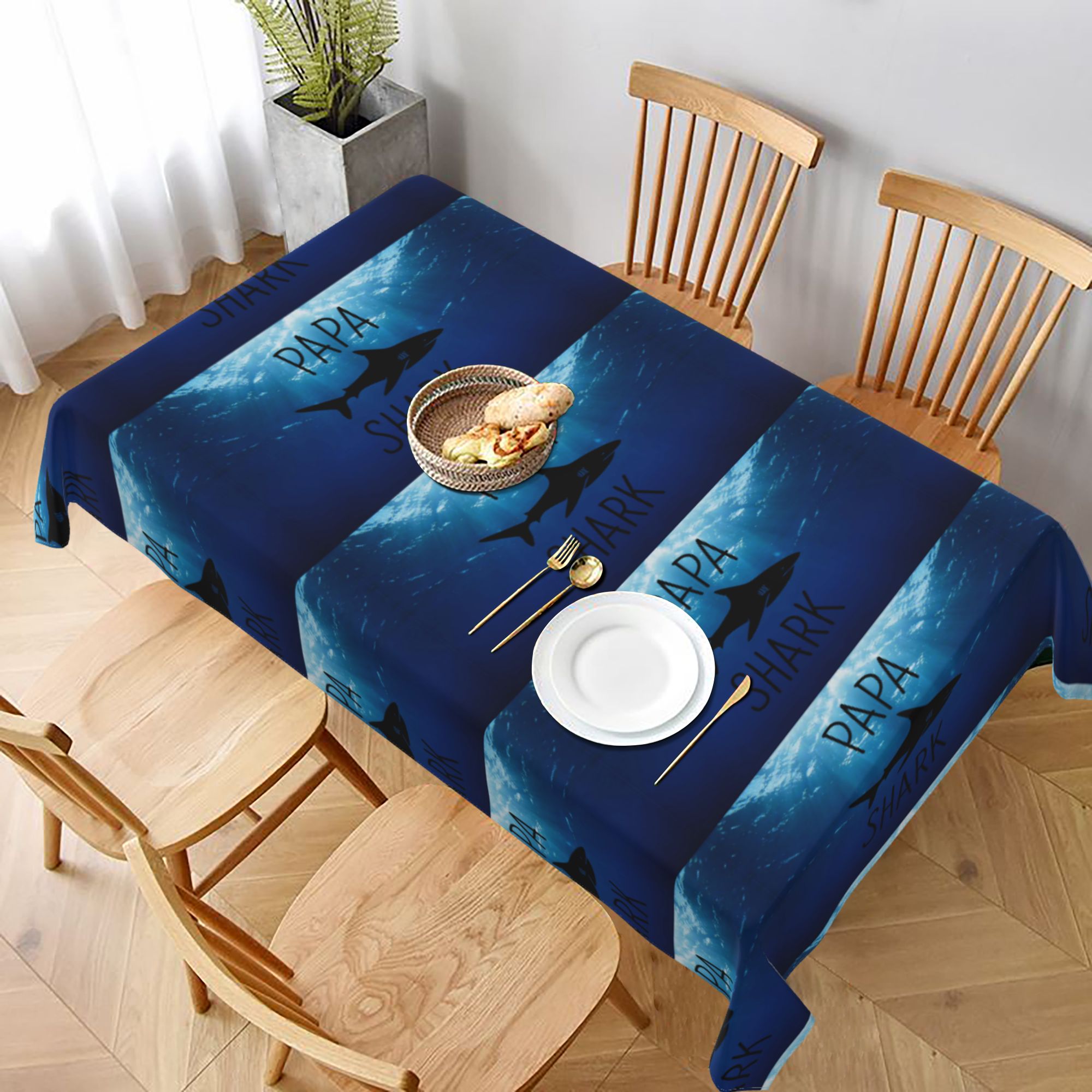 Tablecloth Cool Papa Shark- Table Cloth For Rectangle Tables Waterproof ...
