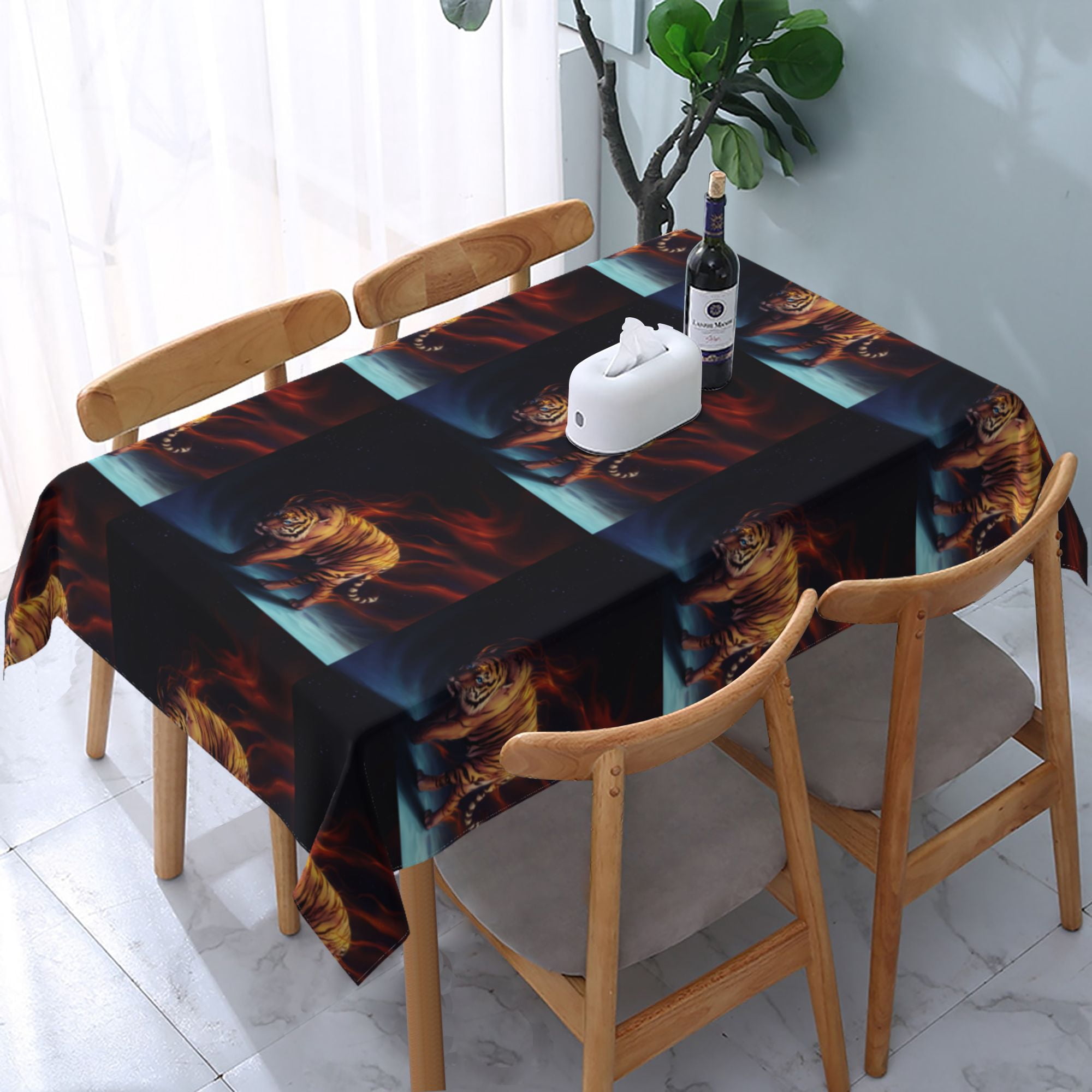 Tablecloth Cool Tiger Table Cloth For Rectangle Tables Waterproof ...