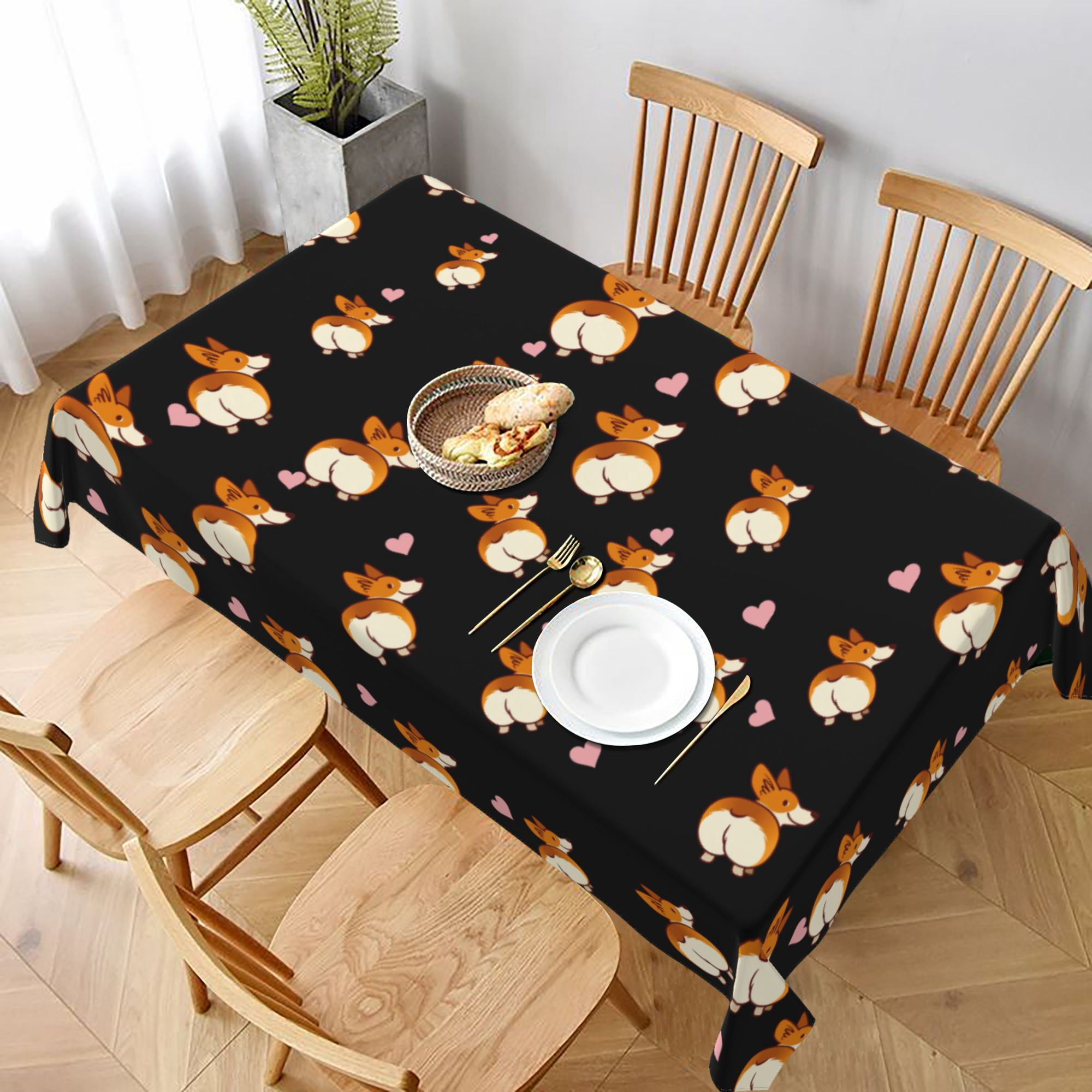 Tablecloth Corgi Butt Heart Table Cloth For Rectangle Tables Waterproof ...