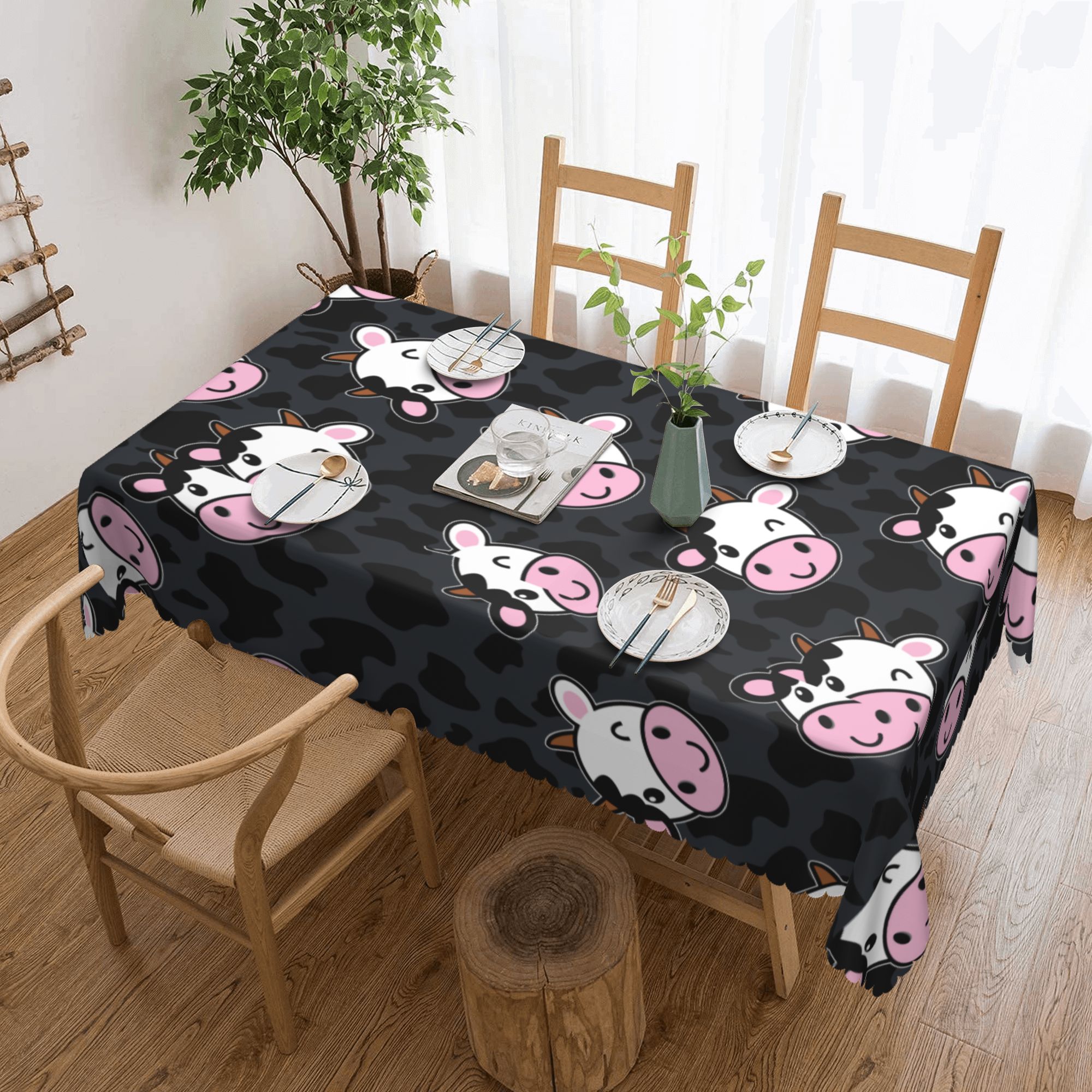 Tablecloth Cow Print Table Cloth For Rectangle Tables Waterproof ...