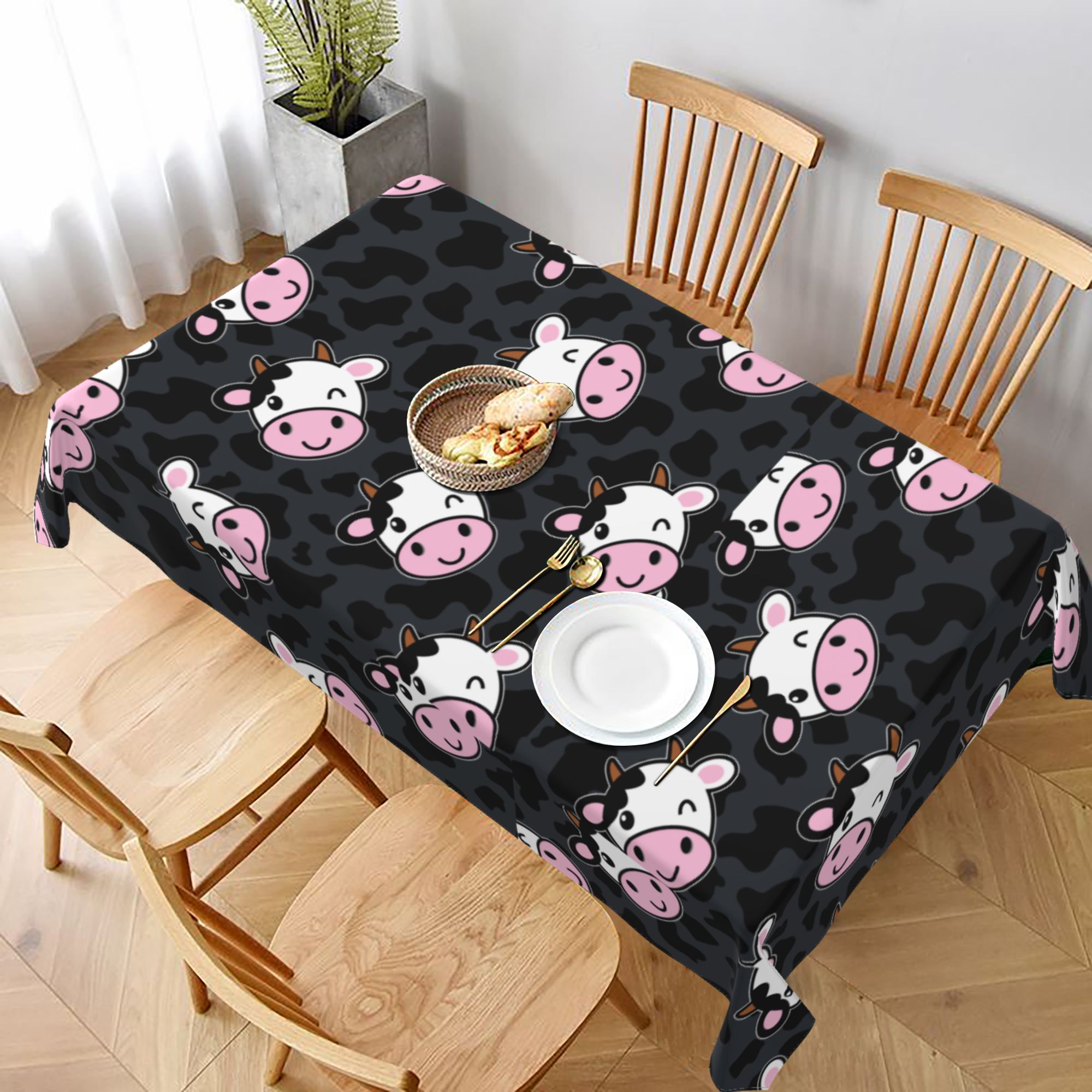 Tablecloth Cow Print Table Cloth For Rectangle Tables Waterproof ...