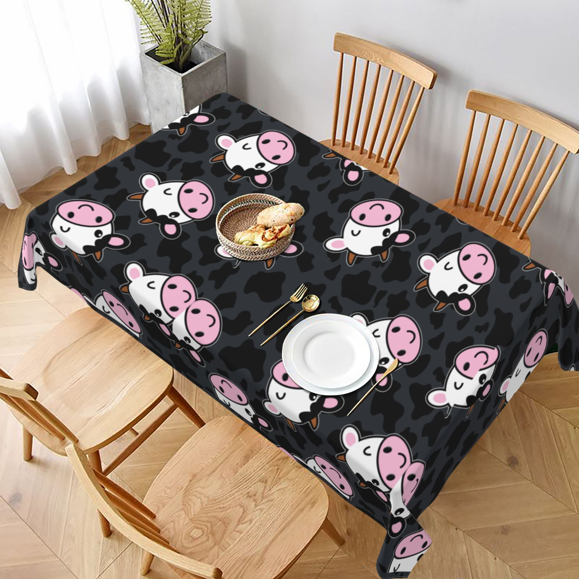 Tablecloth Cow Print Table Cloth For Rectangle Tables Waterproof ...