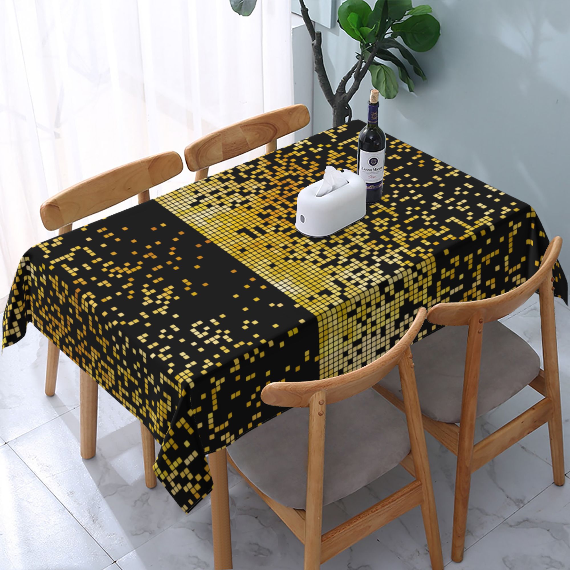 Tablecloth Creative Color Block Pattern Table Cloth For Rectangle ...