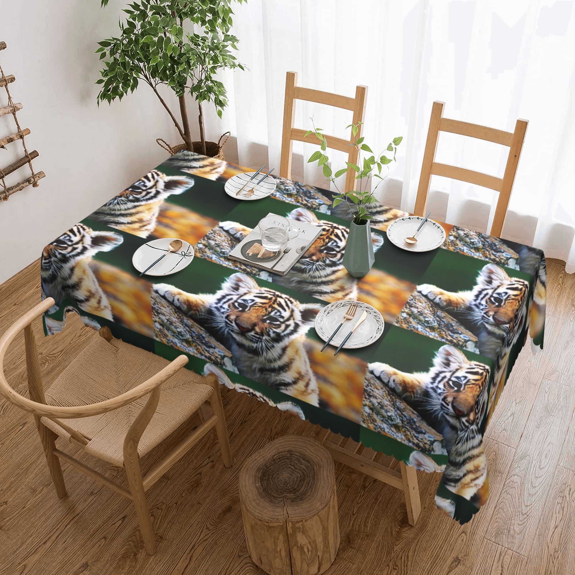 Tablecloth Cute Baby Tiger Table Cloth For Rectangle Tables Waterproof ...