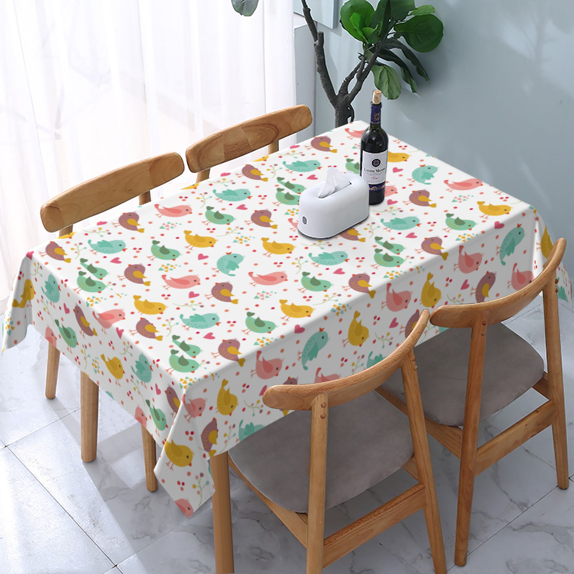 Tablecloth Cute Bird Wallpaper Table Cloth For Rectangle Tables ...