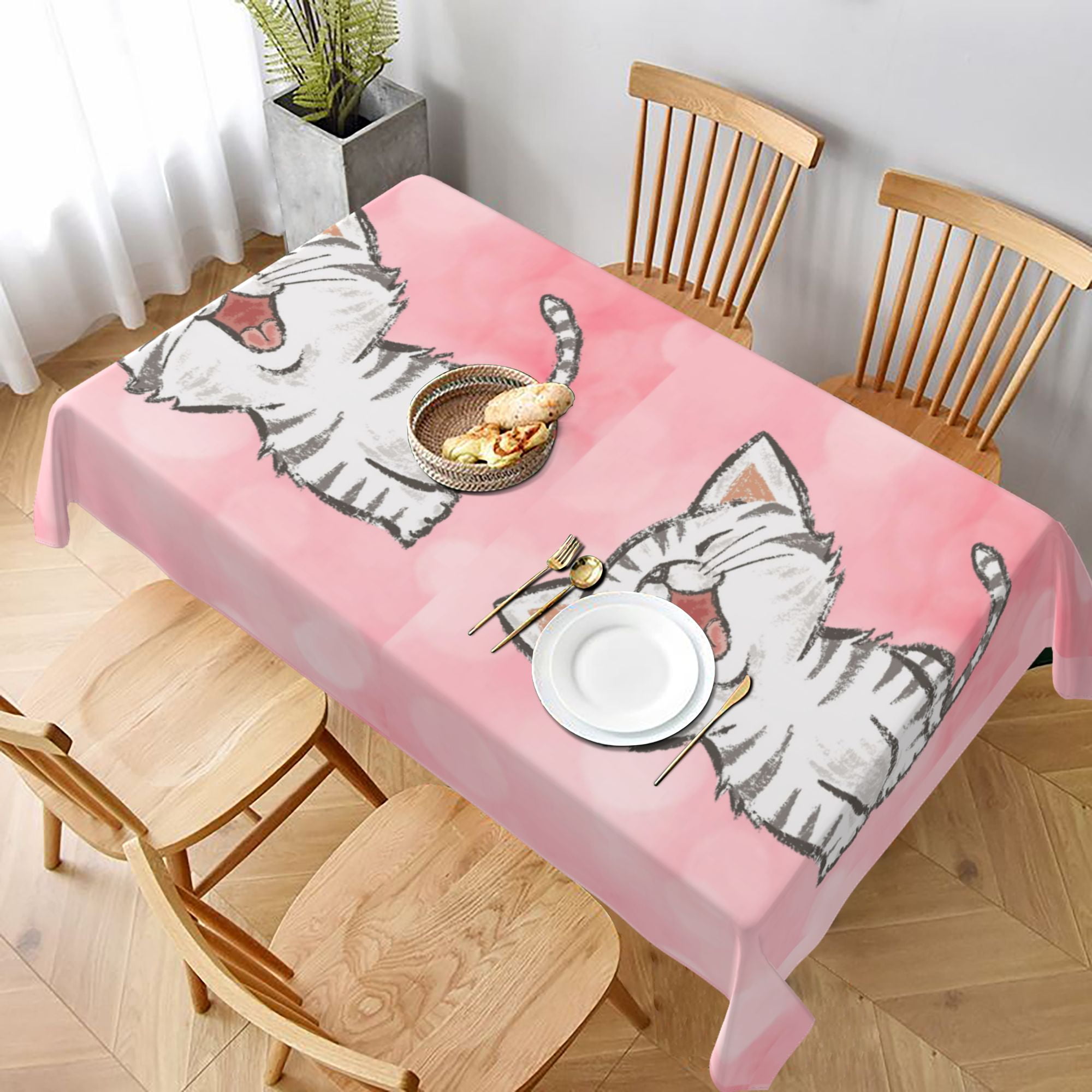 Tablecloth Cute Cat Table Cloth For Rectangle Tables Waterproof ...