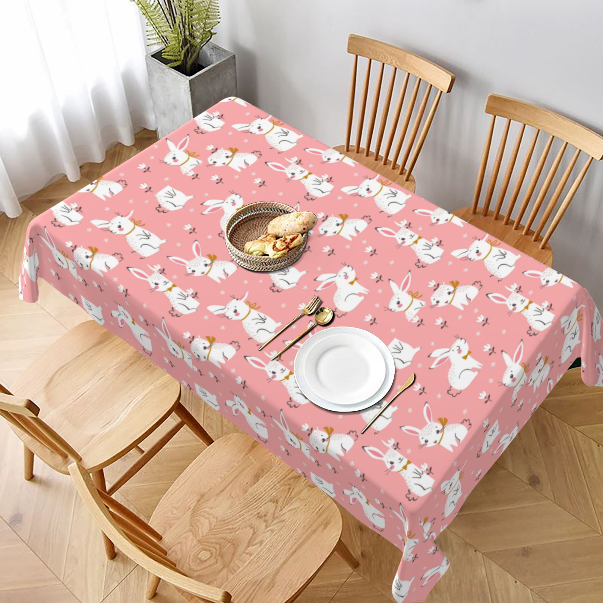 Tablecloth Cute Kawaii Rabbit Bunny Table Cloth For Rectangle Tables ...