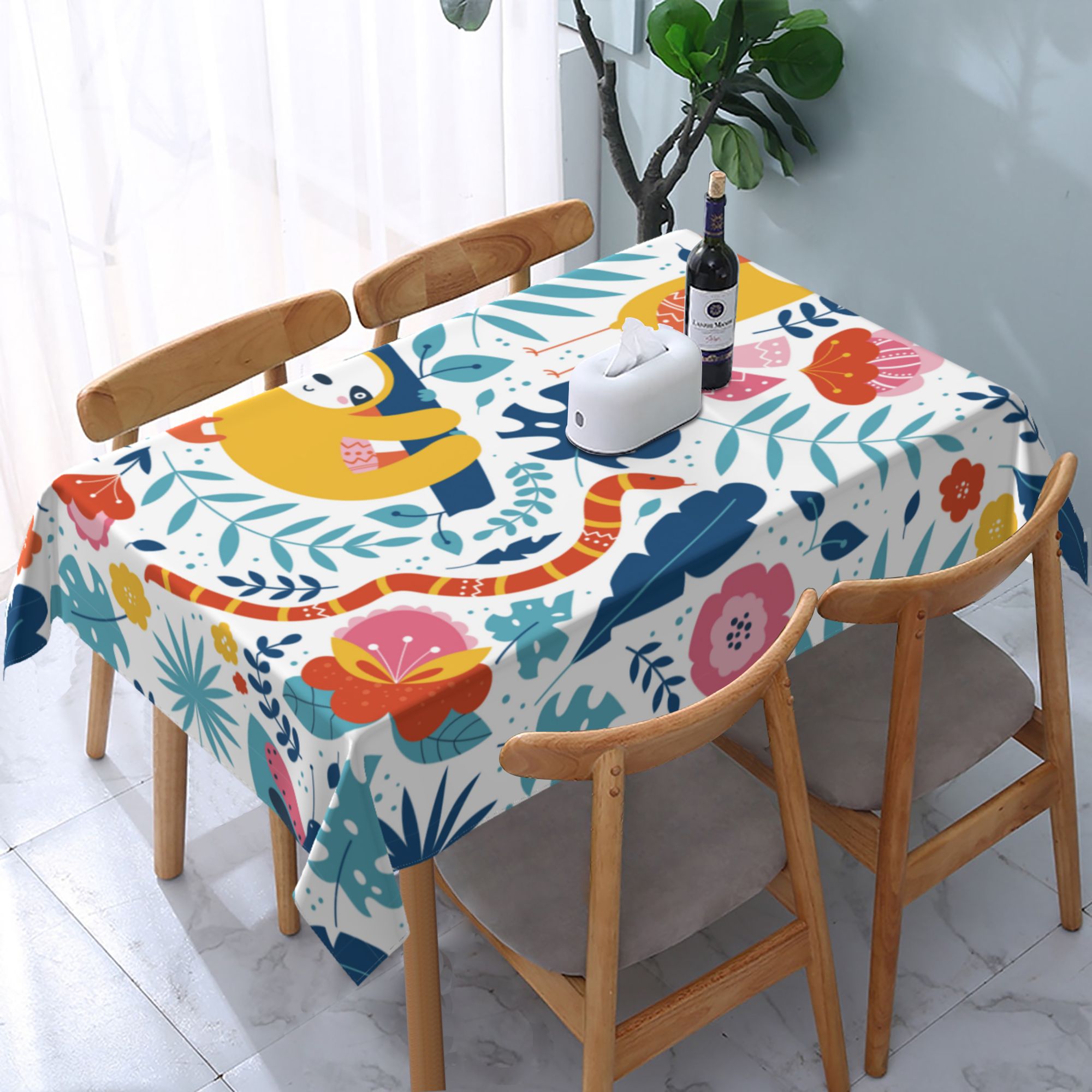 Tablecloth Cute Sloths Animal Table Cloth For Rectangle Tables ...