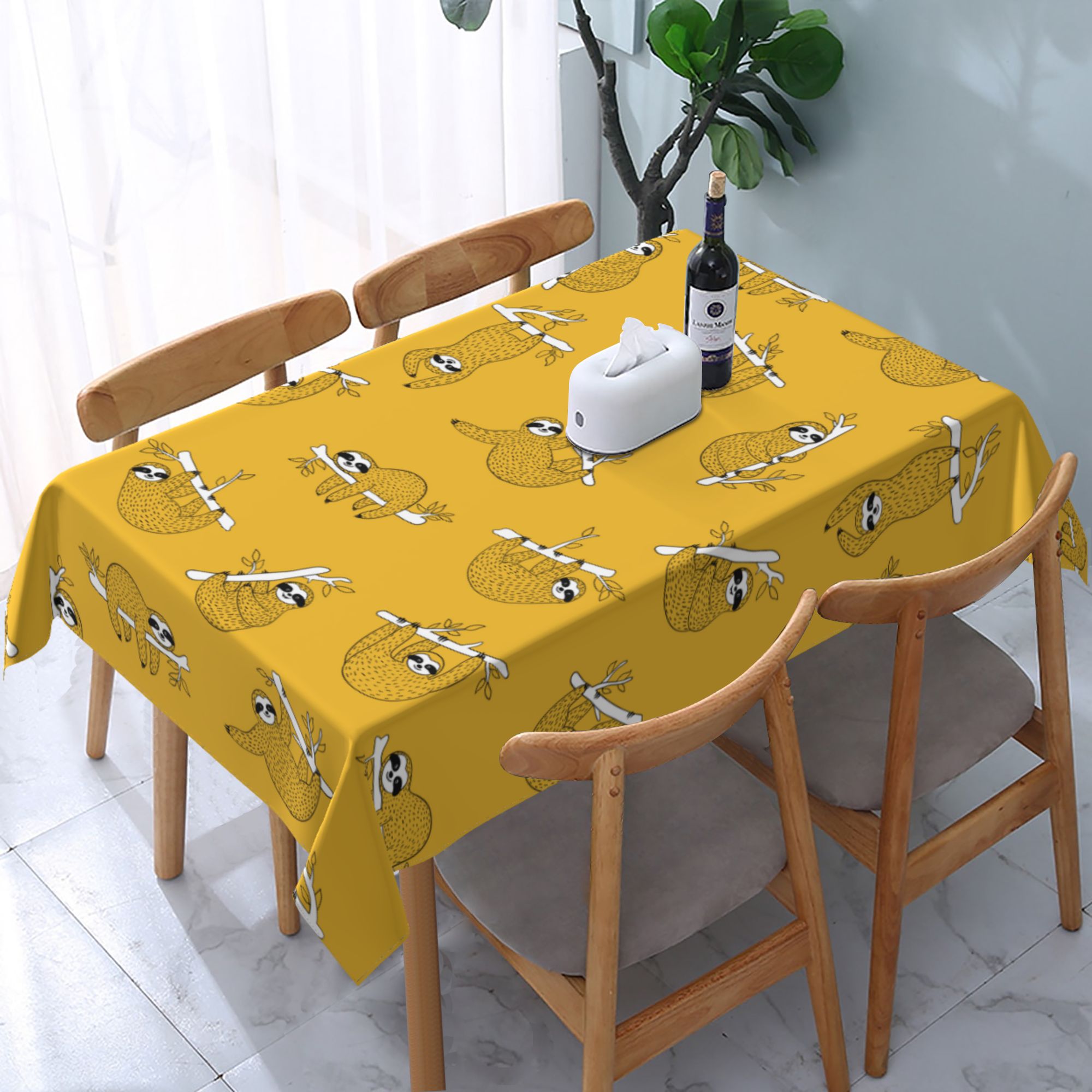Tablecloth Cute Sloths Animal Table Cloth For Rectangle Tables ...