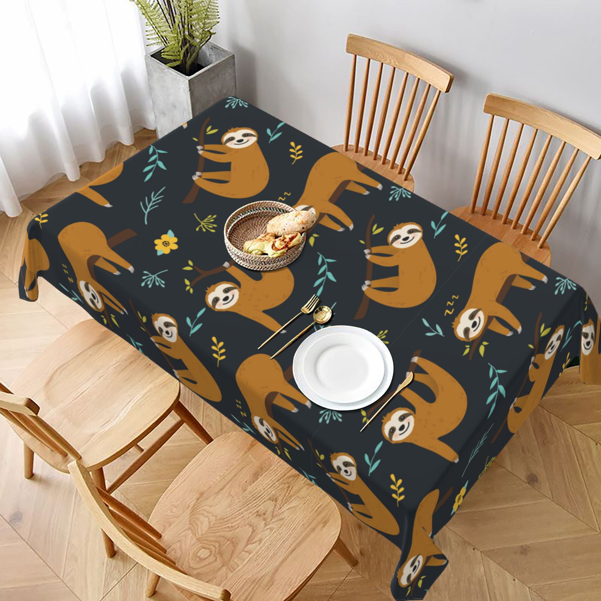 Tablecloth Cute Sloths Animal Table Cloth For Rectangle Tables ...