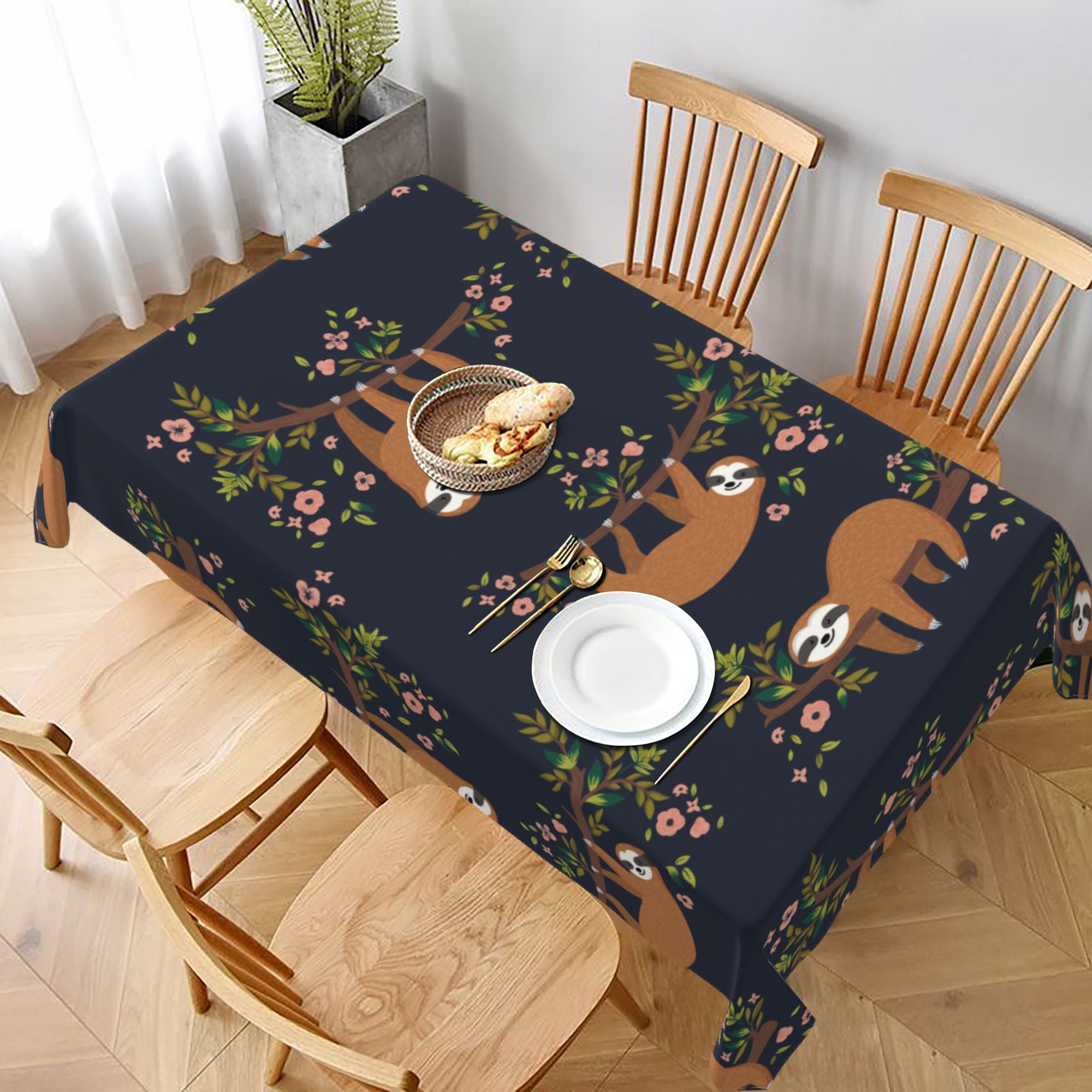 Tablecloth Cute Sloths Animal Table Cloth For Rectangle Tables ...