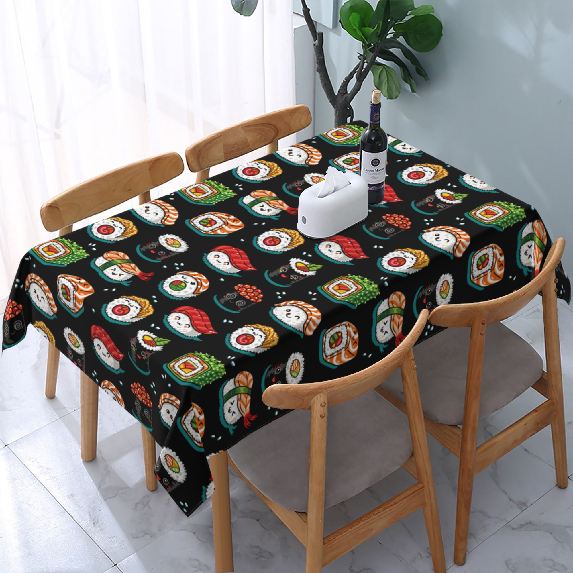 Tablecloth Cute Sushi Kawaii Table Cloth For Rectangle Tables ...