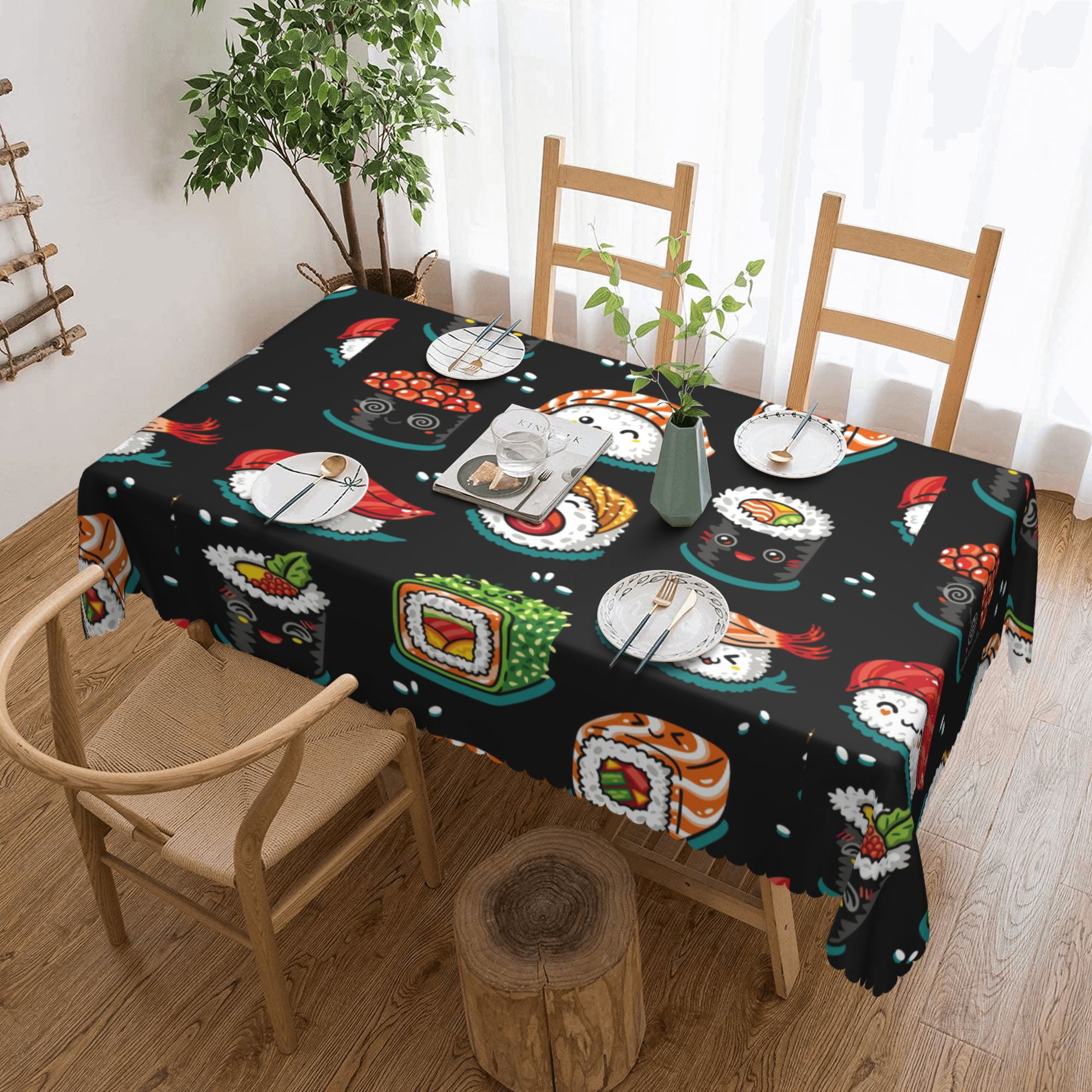 Tablecloth Cute Sushi Kawaii Table Cloth For Rectangle Tables ...