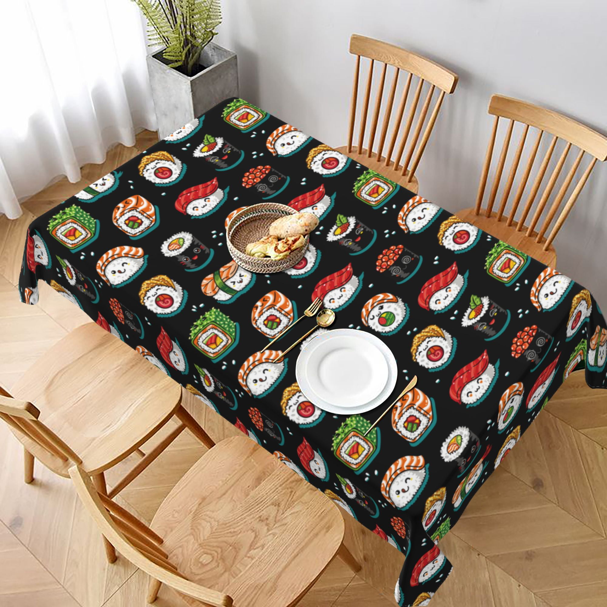 Tablecloth Cute Sushi Kawaii Table Cloth For Rectangle Tables ...