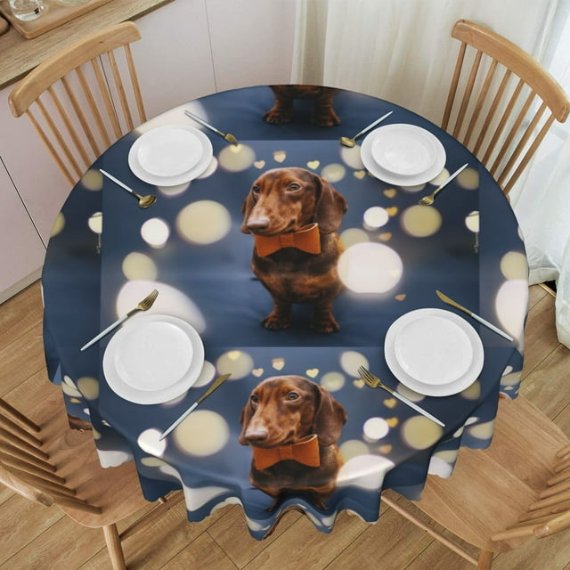 Tablecloth Dachshund Table Cloth For Circular Tables Waterproof ...