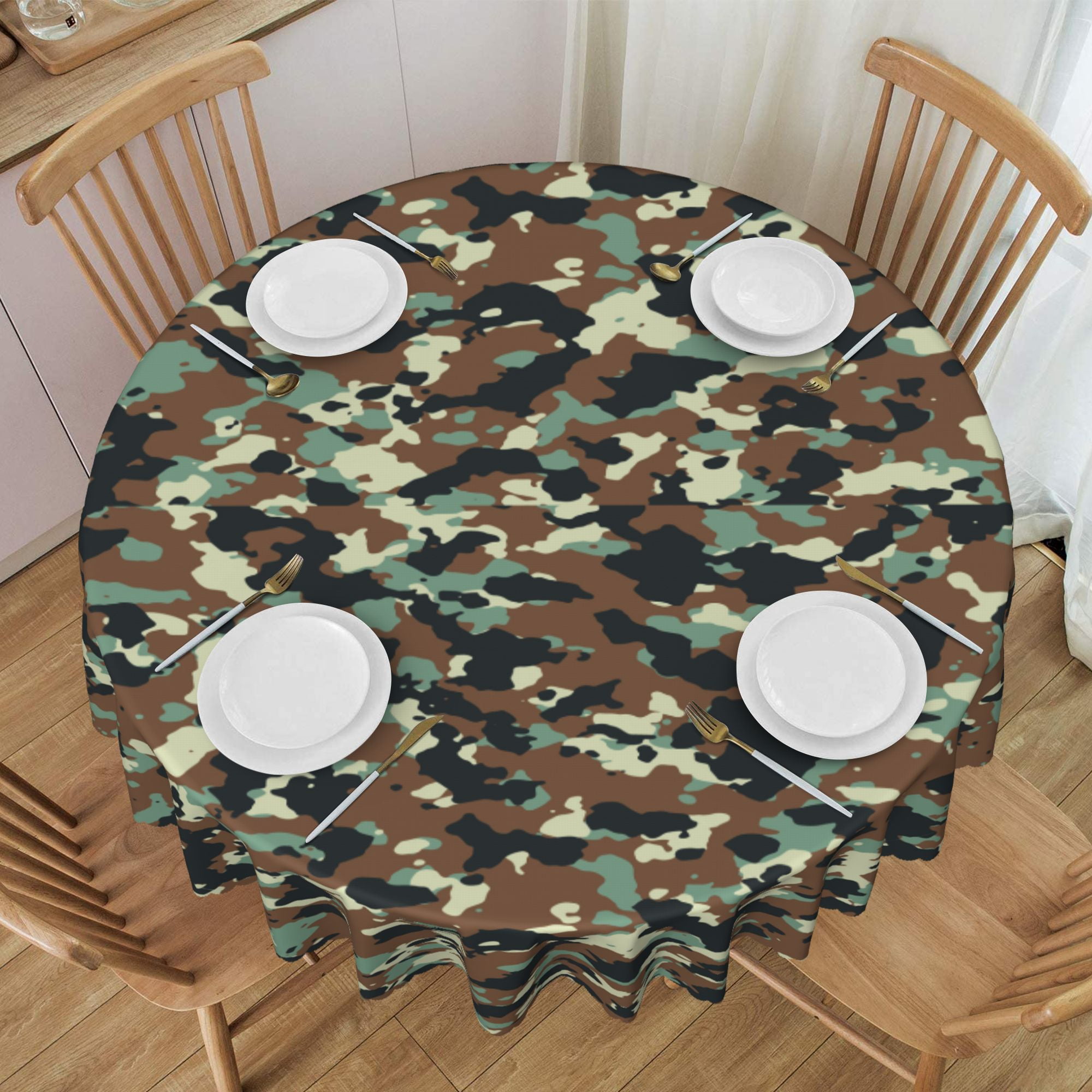 Tablecloth Dark Army Camouflage Background Table Cloth For Circular ...