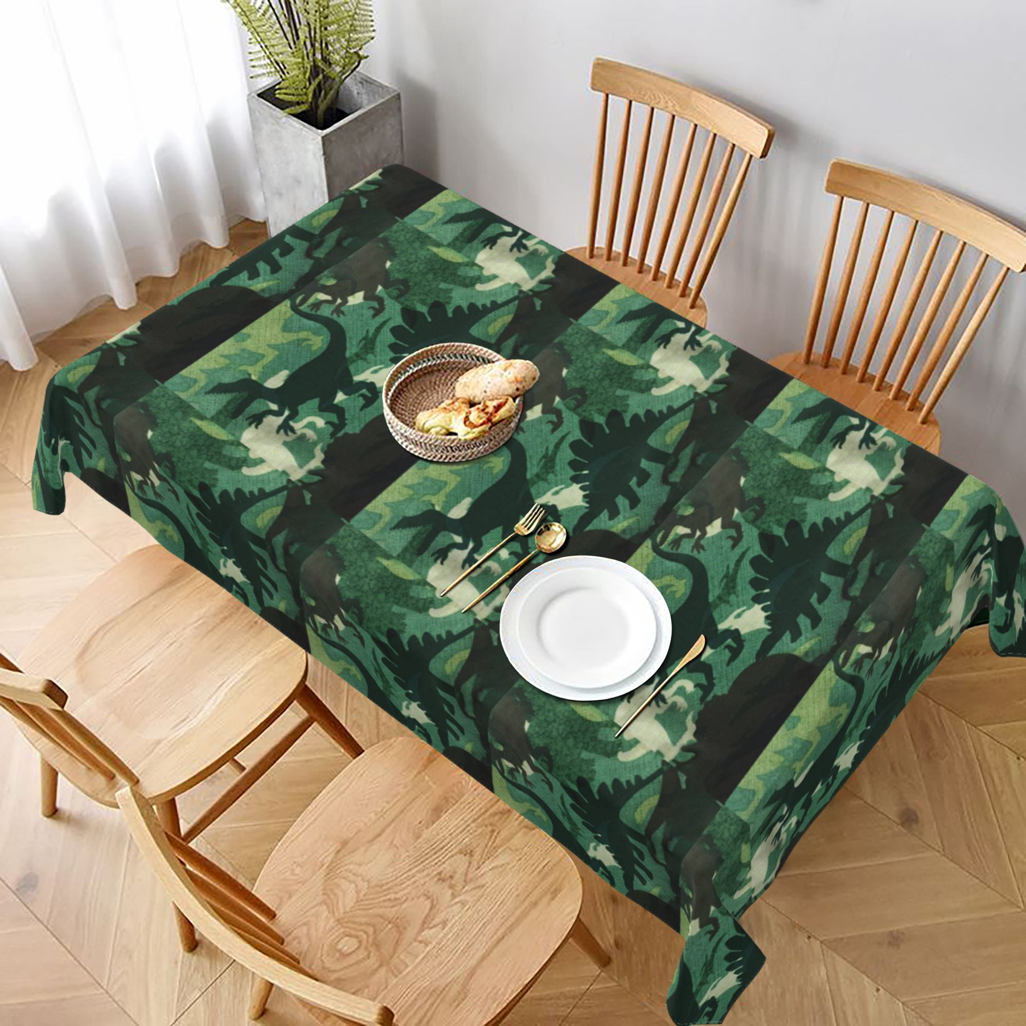 Tablecloth Dinosaur Motif Table Cloth For Rectangle Tables Waterproof ...