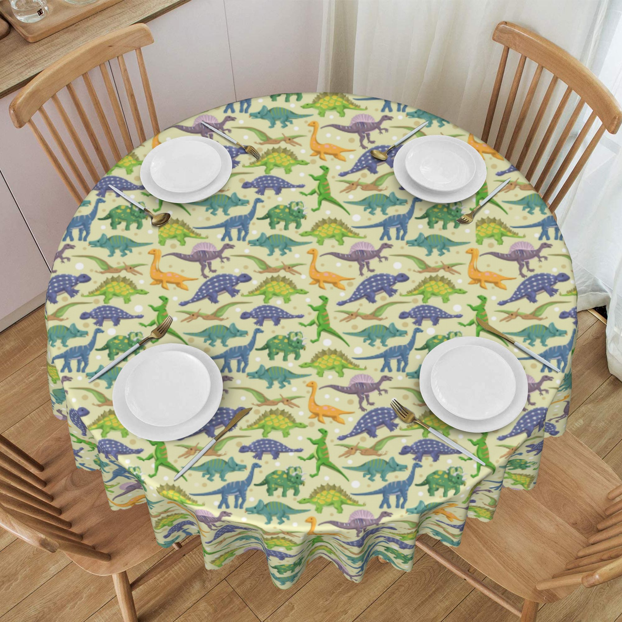 Tablecloth Dinosaur Table Cloth For Circular Tables Waterproof Resistant Picnic Table Covers For ...