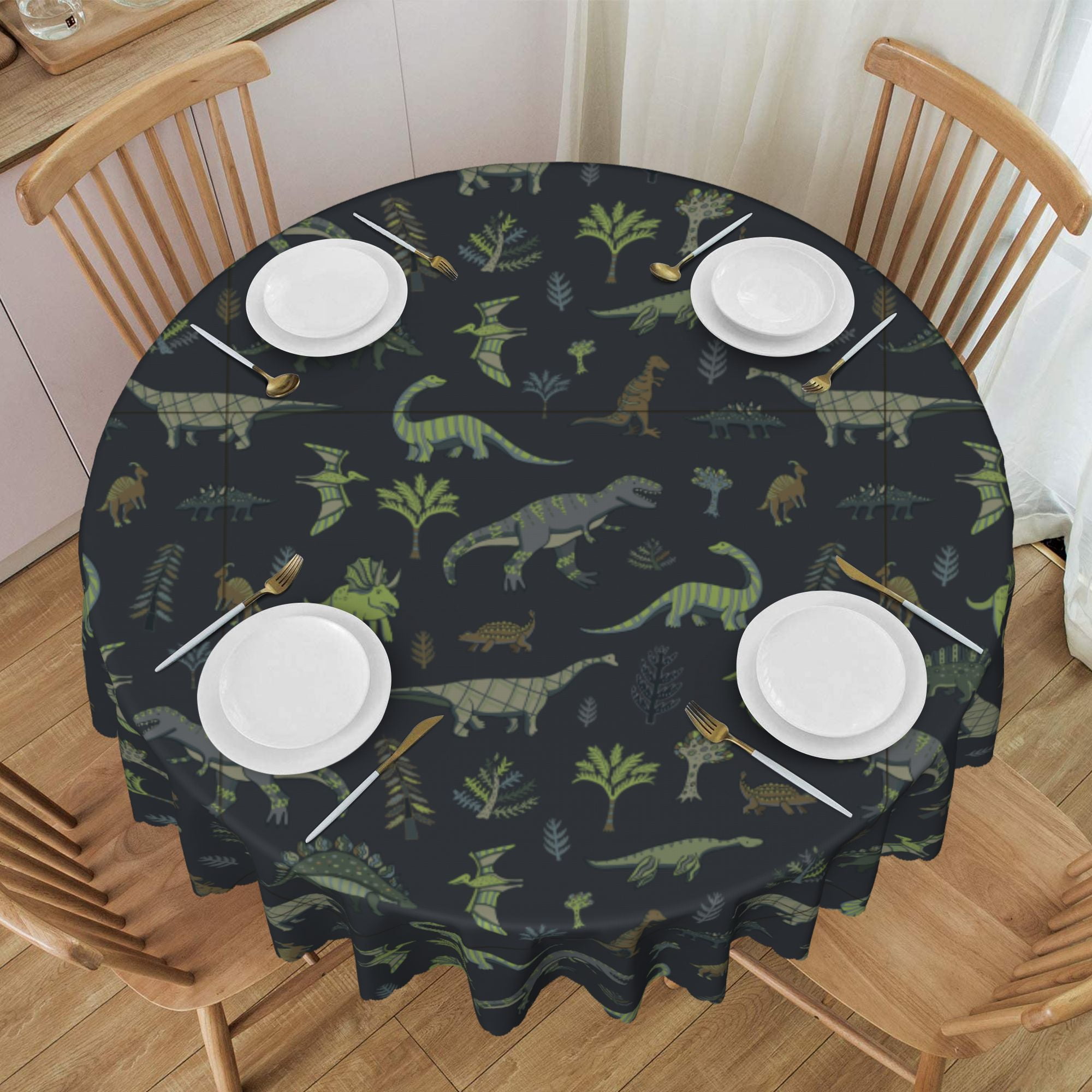 Tablecloth Dinosaur Table Cloth For Circular Tables Waterproof Resistant Picnic Table Covers For ...