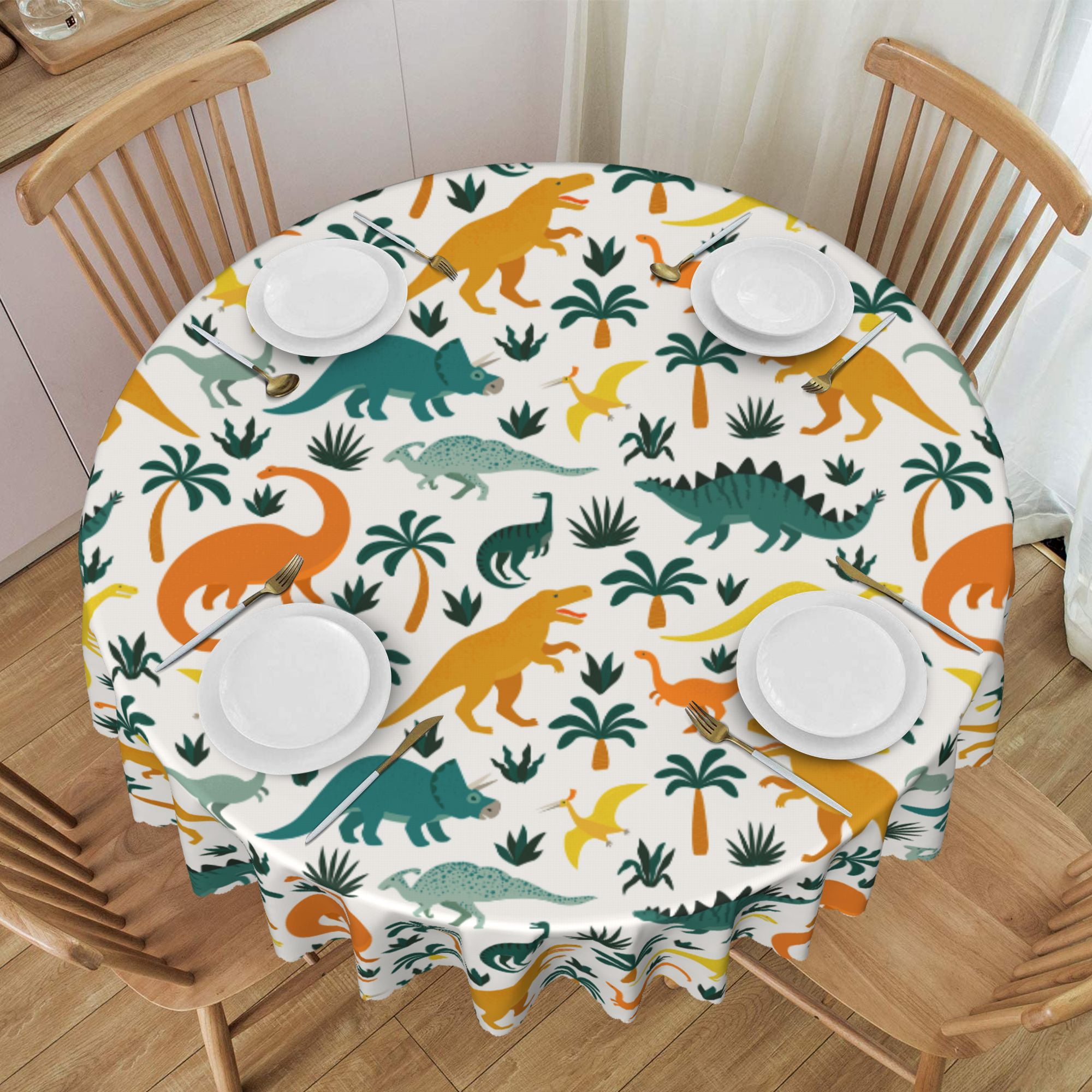 Tablecloth Dinosaur Table Cloth For Circular Tables Waterproof Resistant Picnic Table Covers For ...