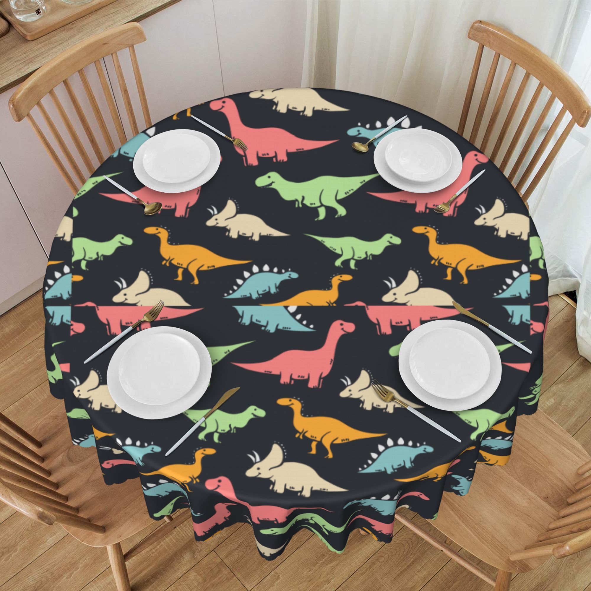 Tablecloth Dinosaur Table Cloth For Circular Tables Waterproof Resistant Picnic Table Covers For ...