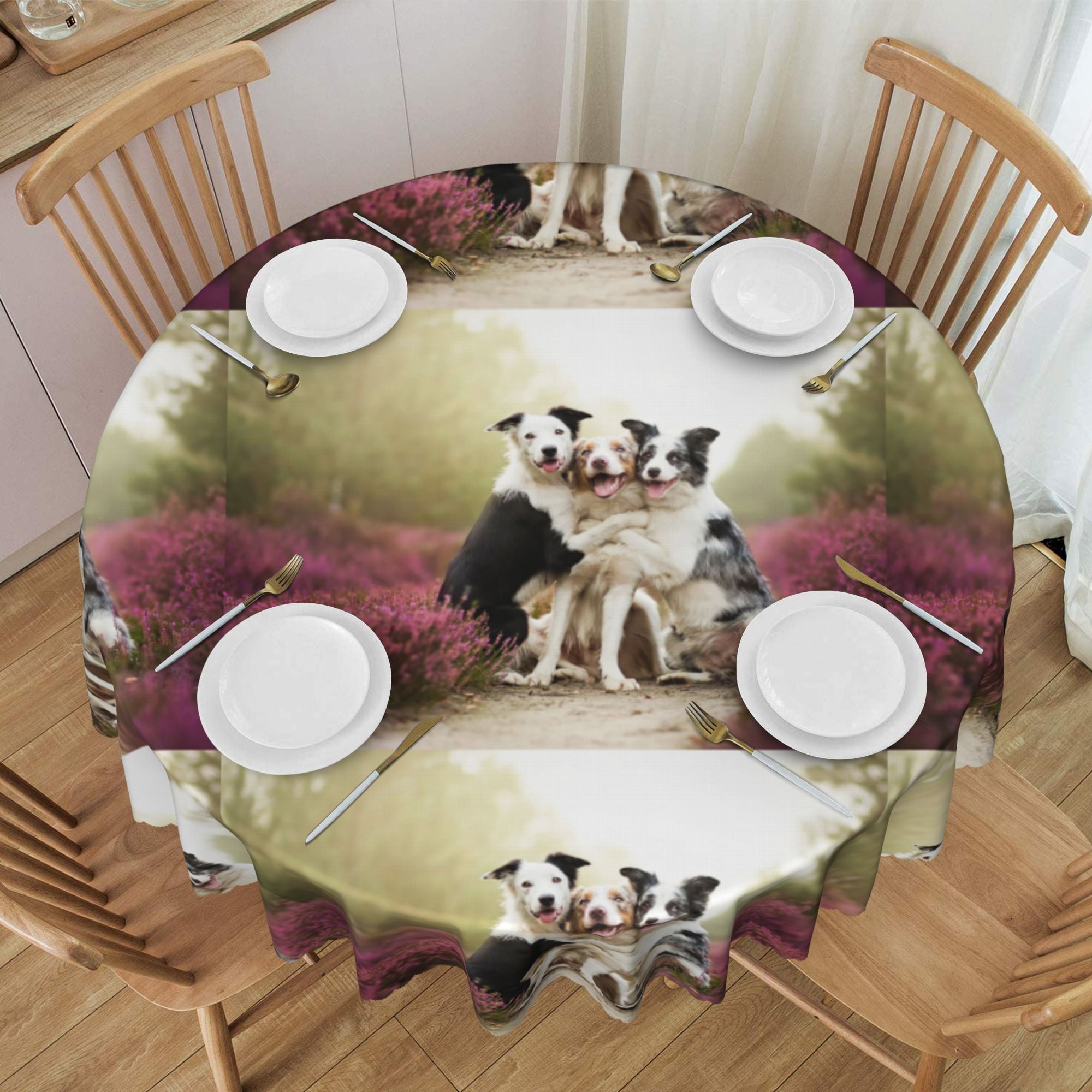 Tablecloth Dog Border Collie Love Table Cloth For Circular Tables ...