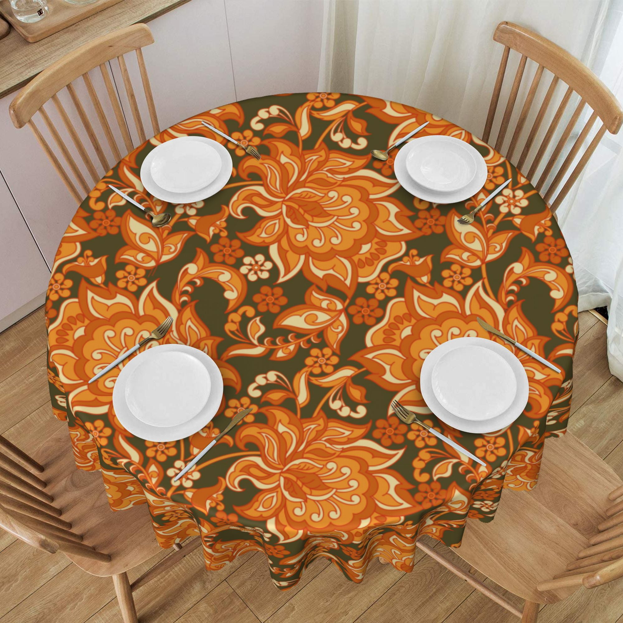 Tablecloth Earthy Pattern Wallpaper Table Cloth For Circular Tables ...